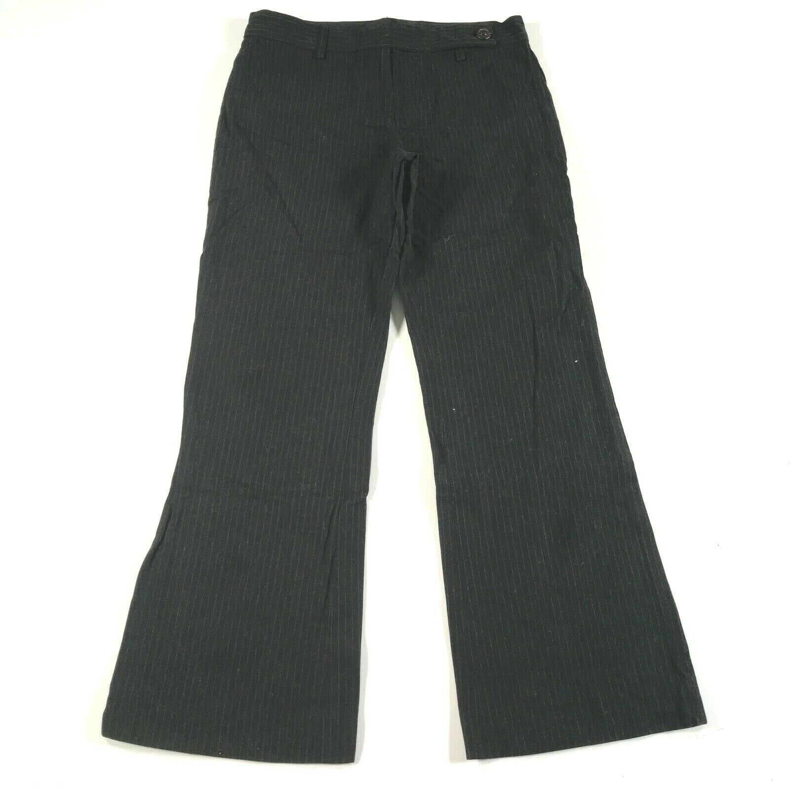 Derek Lam Derek Lam Dress Pants Womens 4 Black Gray Striped Wool Blend ...