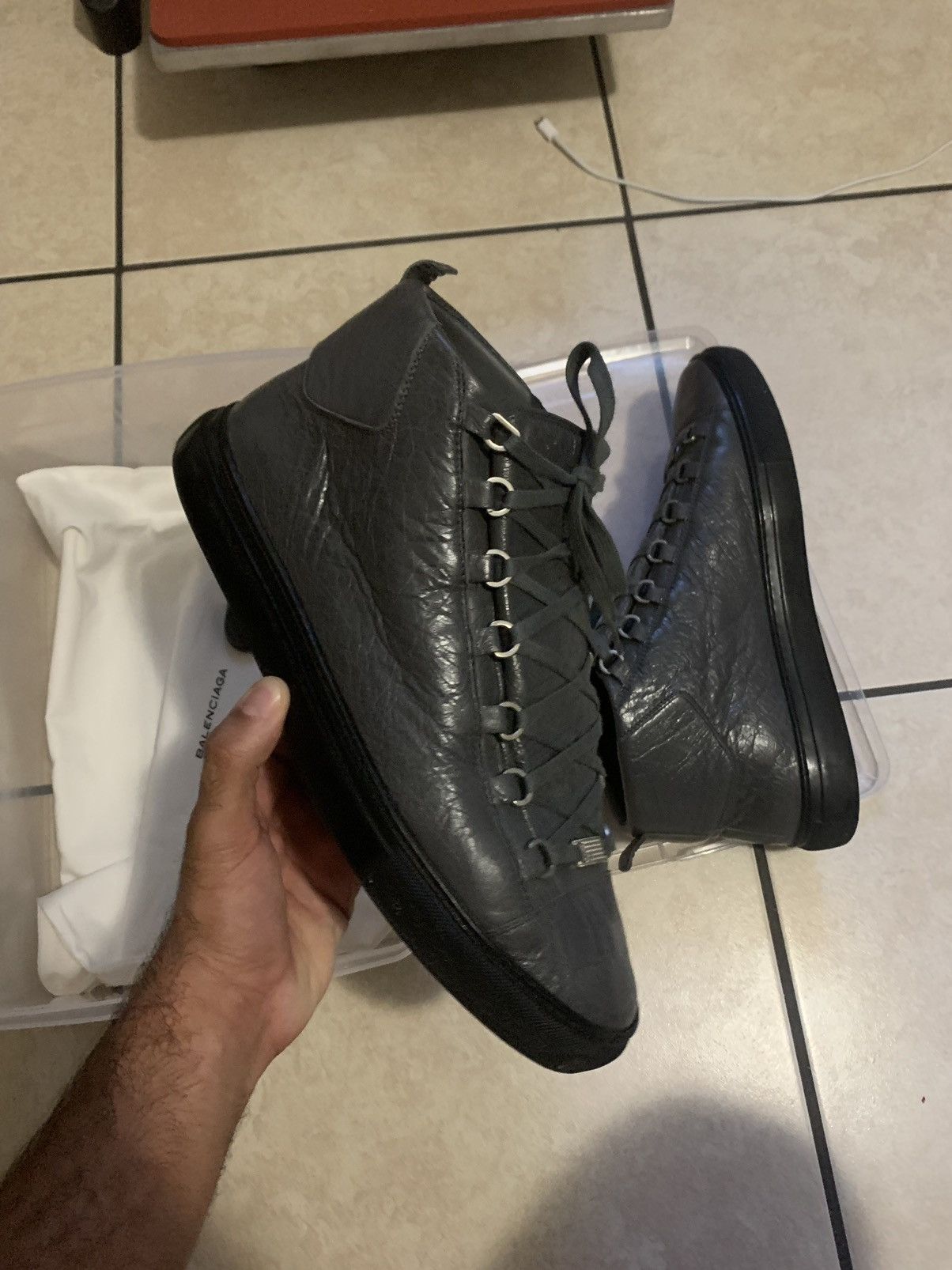Balenciaga Balenciaga Arena Grey High Tops | Grailed