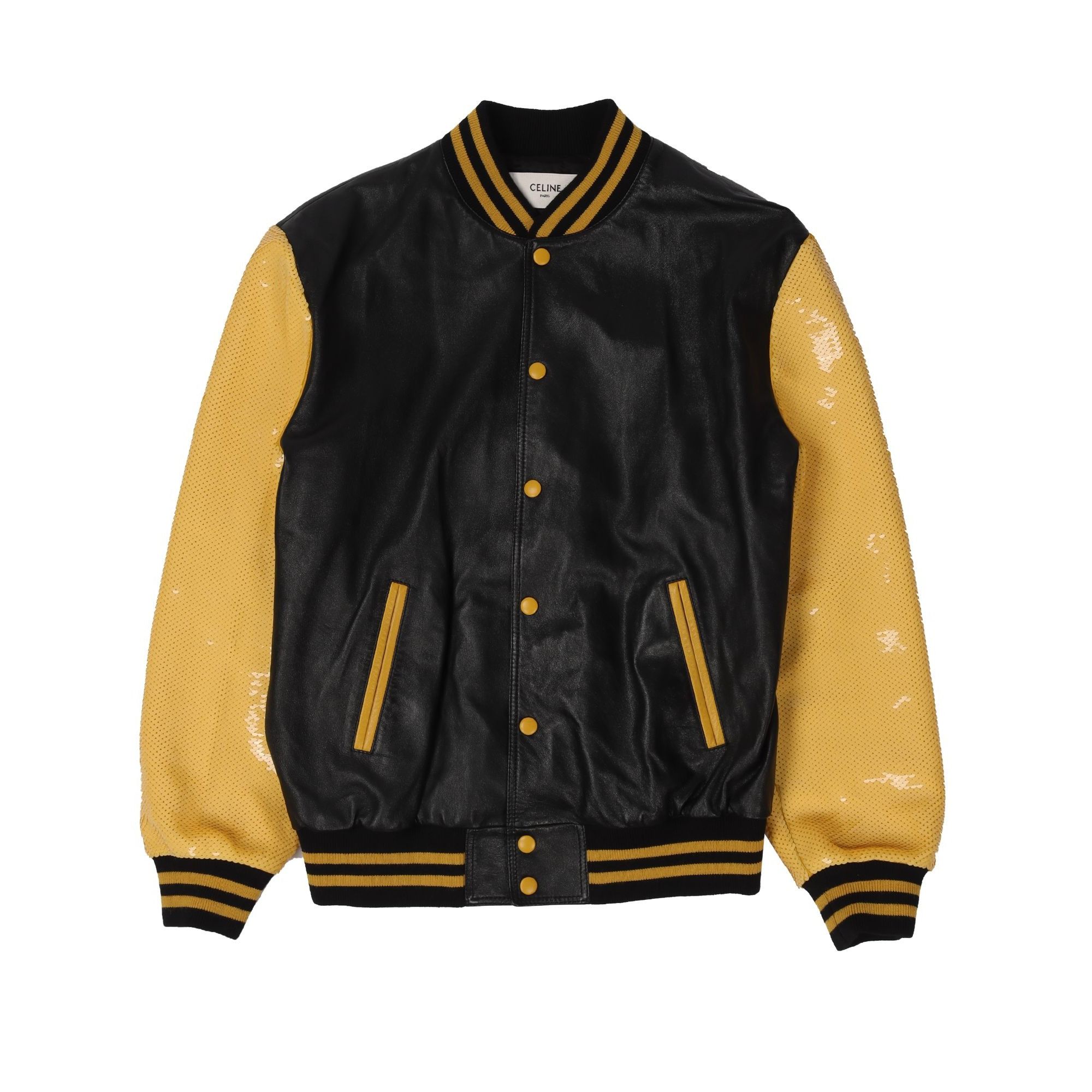 Celine Celine Sequin Embellished Leather Bomber Jacket | Grailed