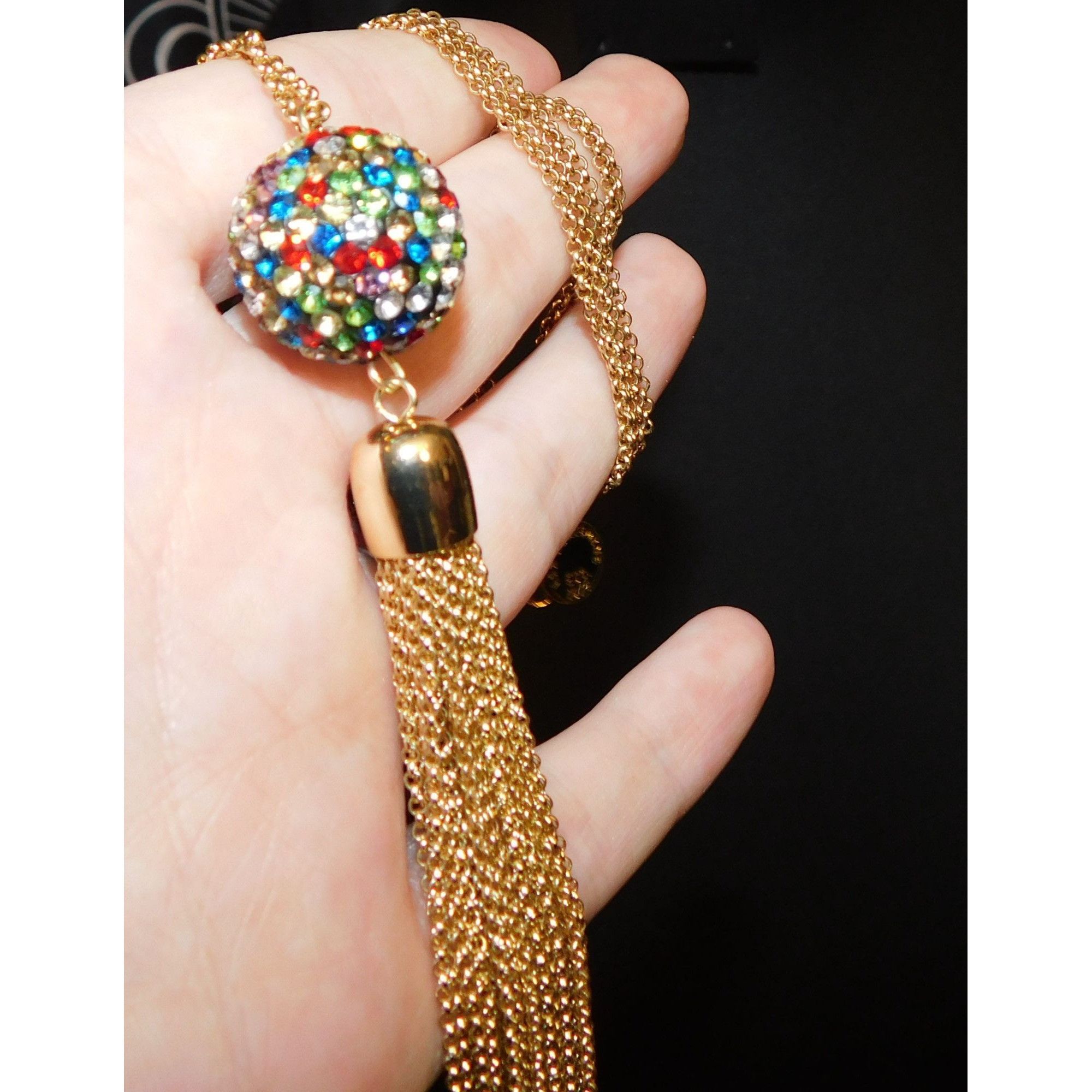 Other Liz Claiborne Rainbow Disco Ball Tassel Necklace | Grailed