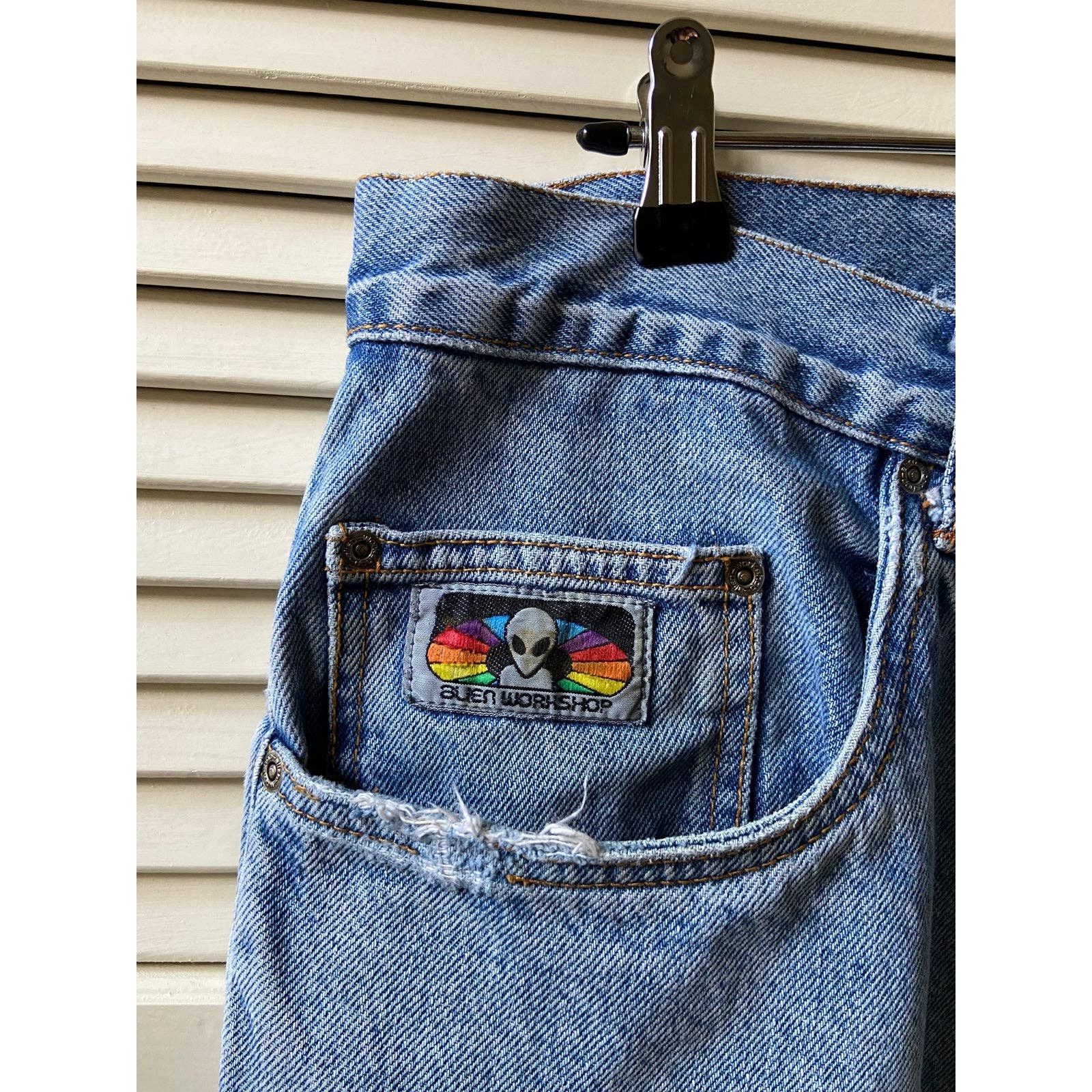 Vintage Vintage 90’s Alien Workshop Blue Denim Jeans Skate Pants | Grailed