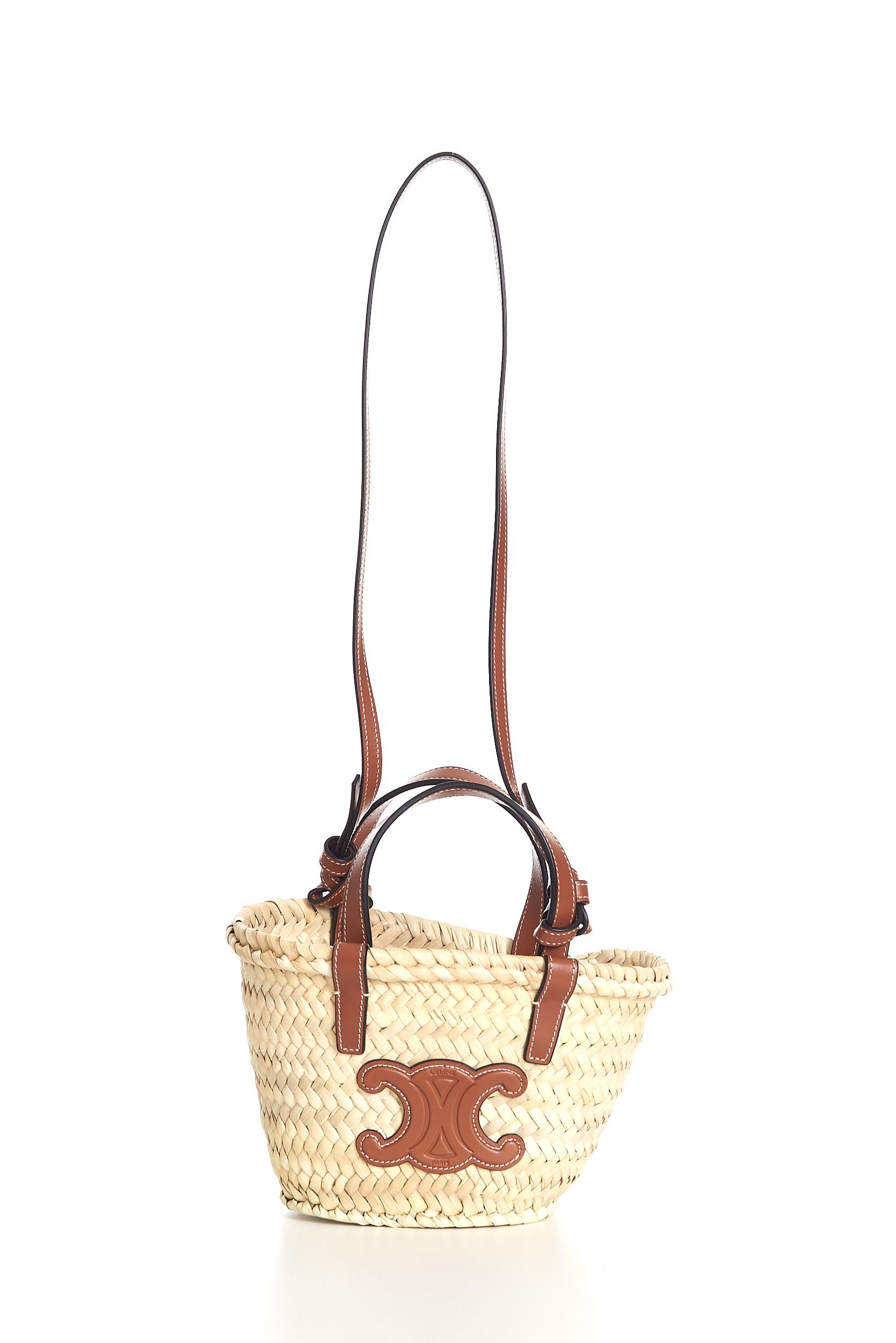 Celine Nano Triomphe Panier In Palm Leaves And Calfskin | Grailed