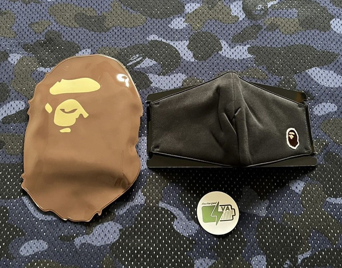 Bape 100% Authentic A Bathing Ape Black Ape Head Logo Face Mask | Grailed