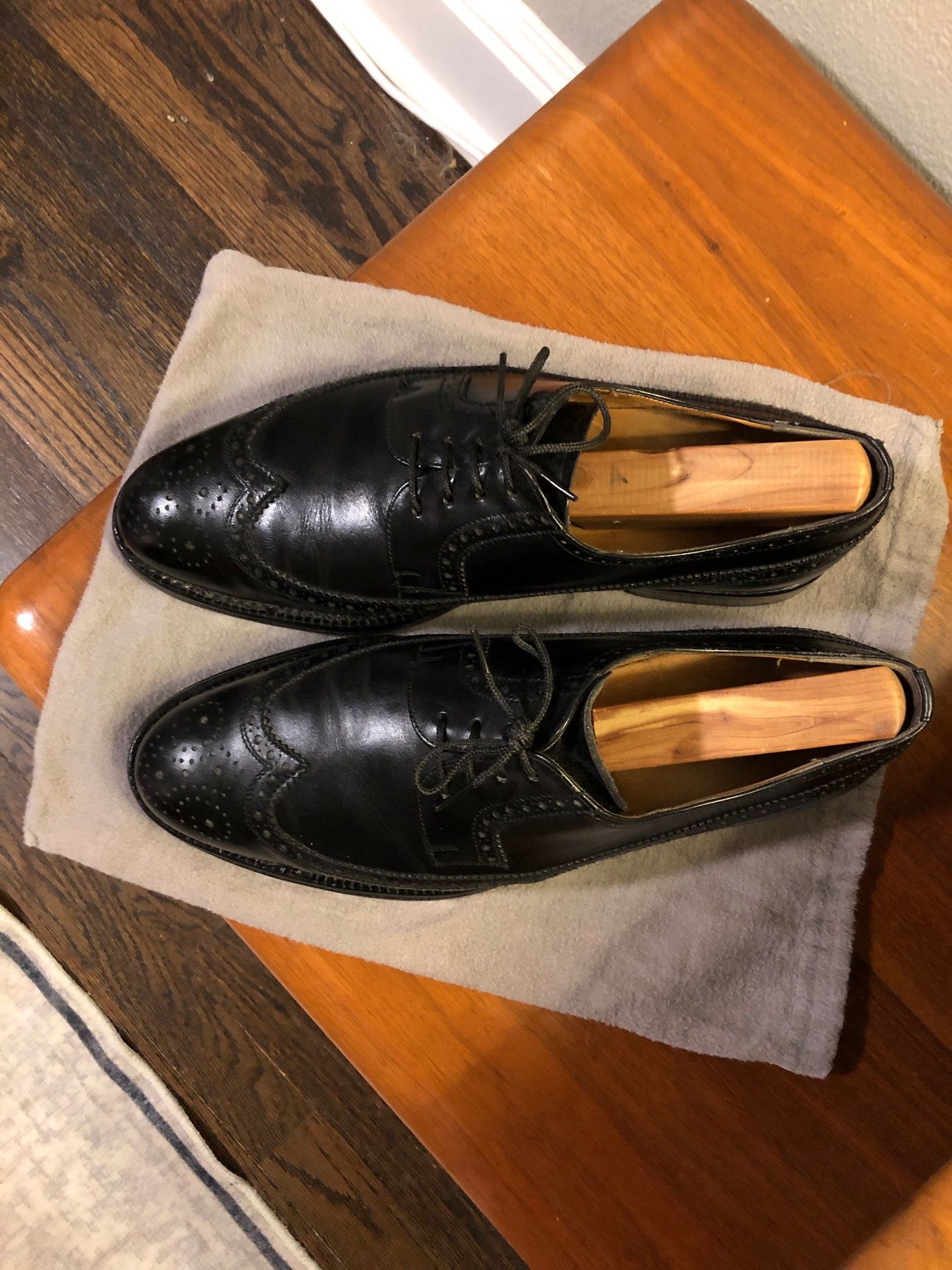 Jack Erwin Jack Erwin Black Full-Grain Leather Wingtips 9.5 | Grailed