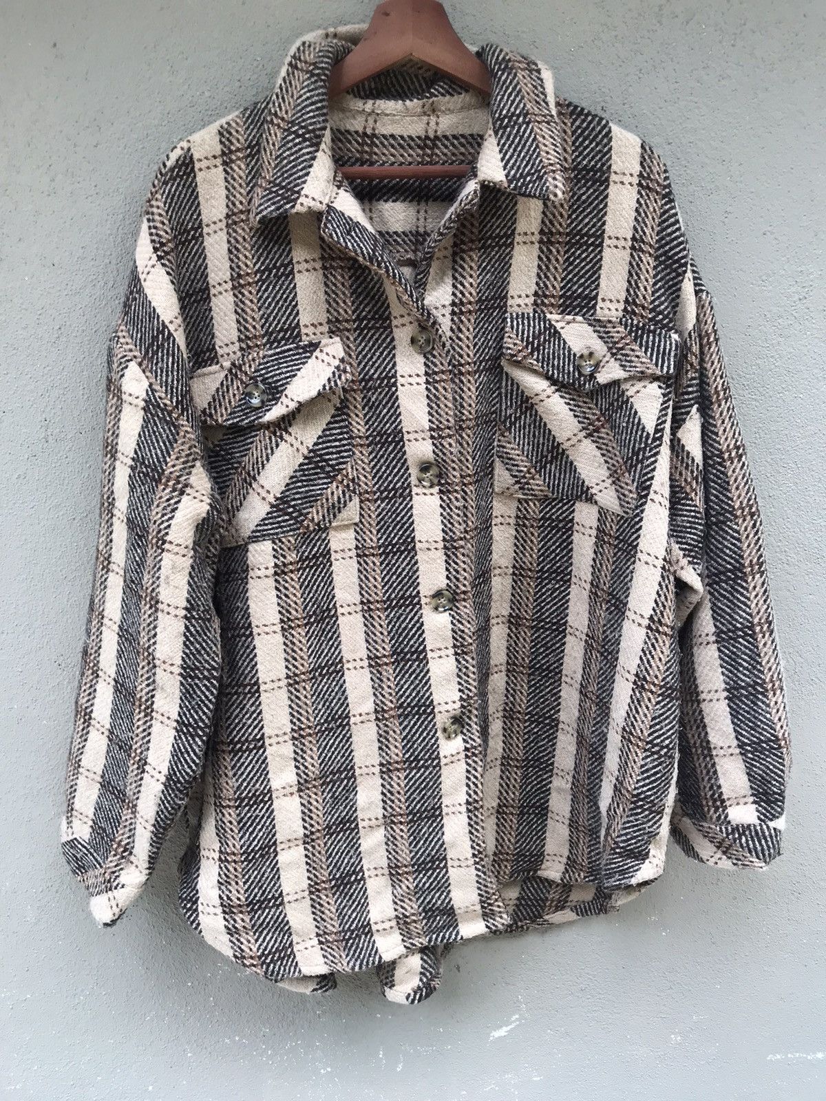 Flannel × Japanese Brand × Streetwear Sureve japan Oversized checkered ...