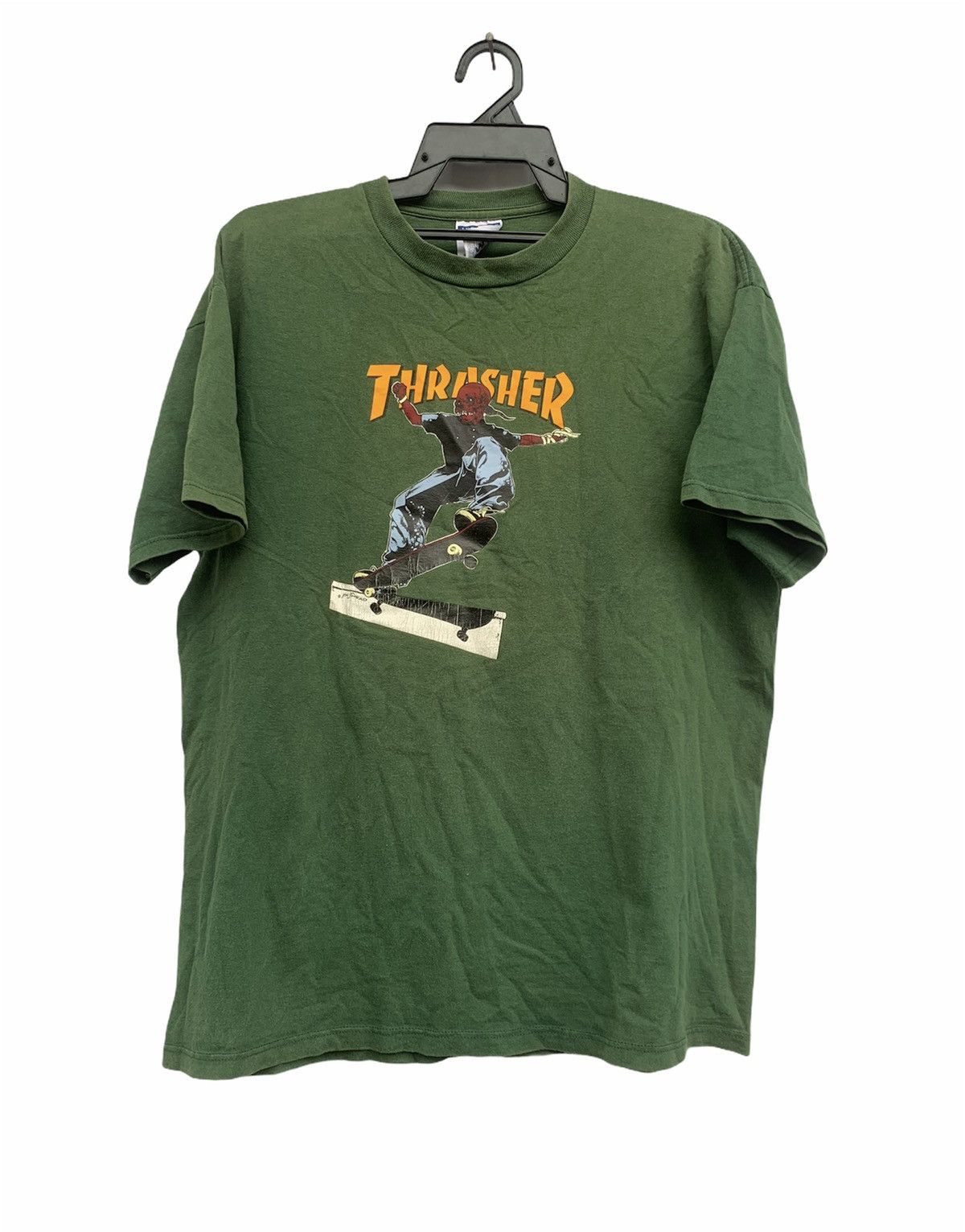 Thrasher × Very Rare × Vintage Vintage 90s Thrasher Pushead Rare Design ...