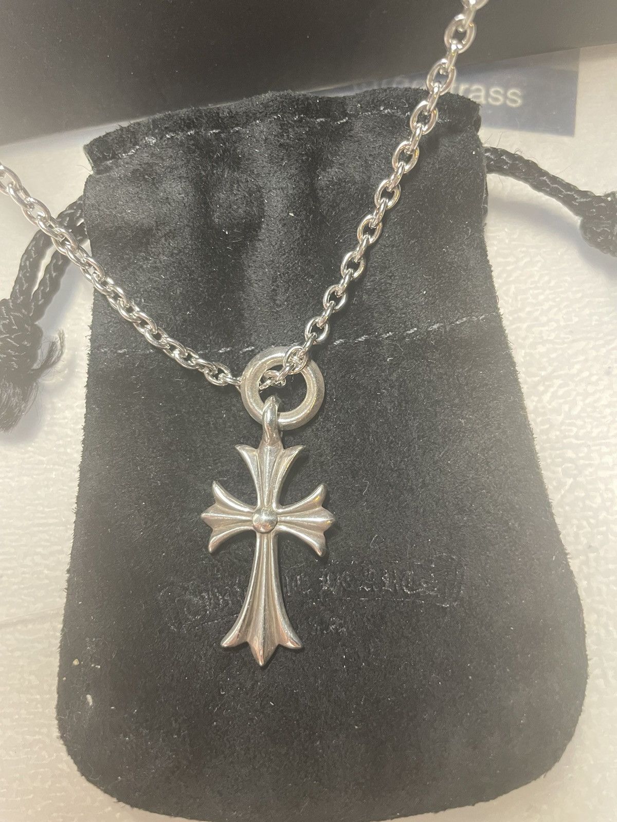 Chrome Hearts Chrome Hearts Cross Pendant Roll Chain Silver Necklace ...