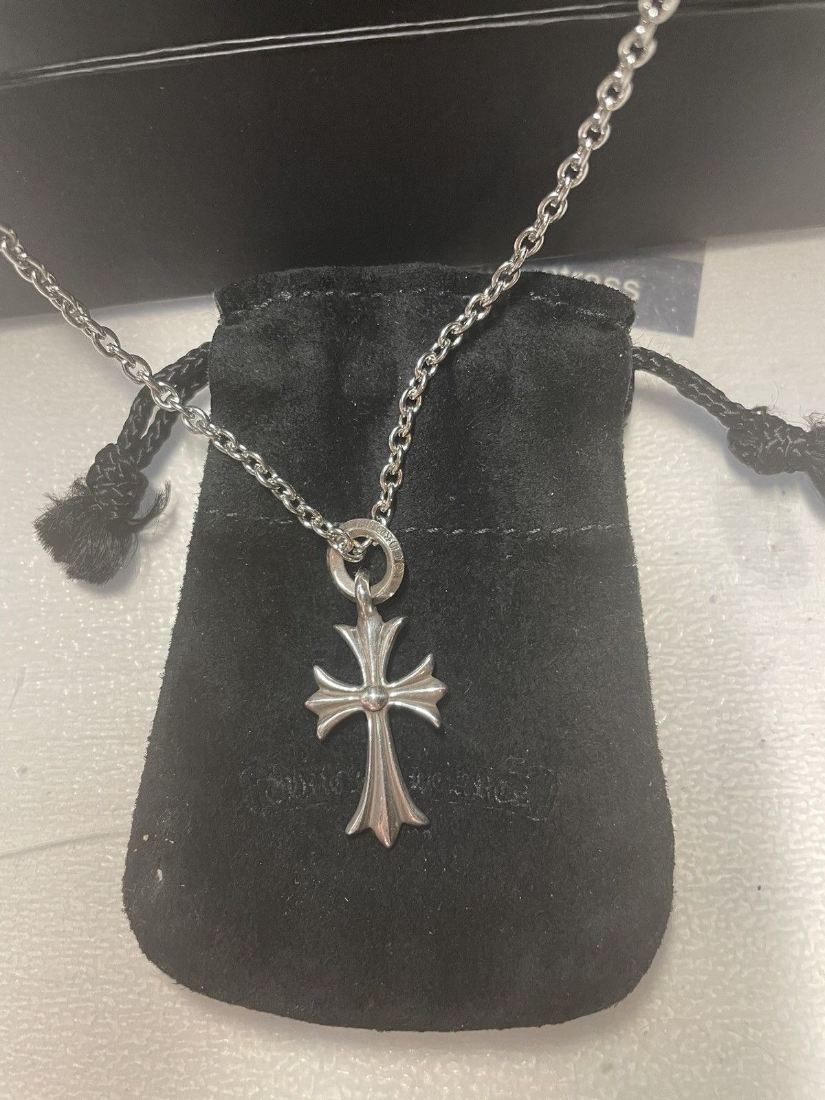 Chrome Hearts Chrome Hearts Cross Pendant Roll Chain Silver Necklace ...