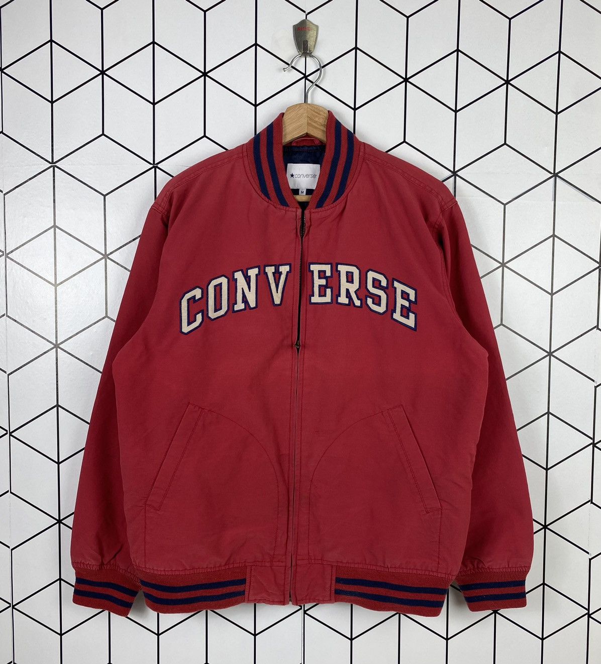 Converse × Streetwear CONVERSE FULL ZIPPER JACKET EMBROIDERY LOGO | Grailed