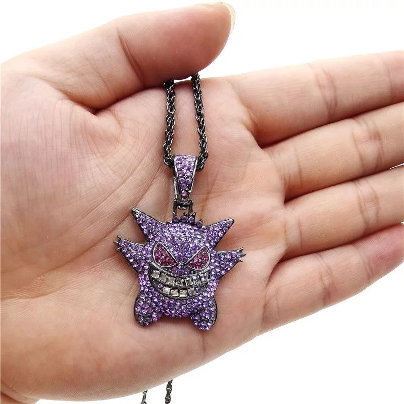 Pokemon Gengar Chain Purple Stones Anime Pokemon Evolve Necklace | Grailed