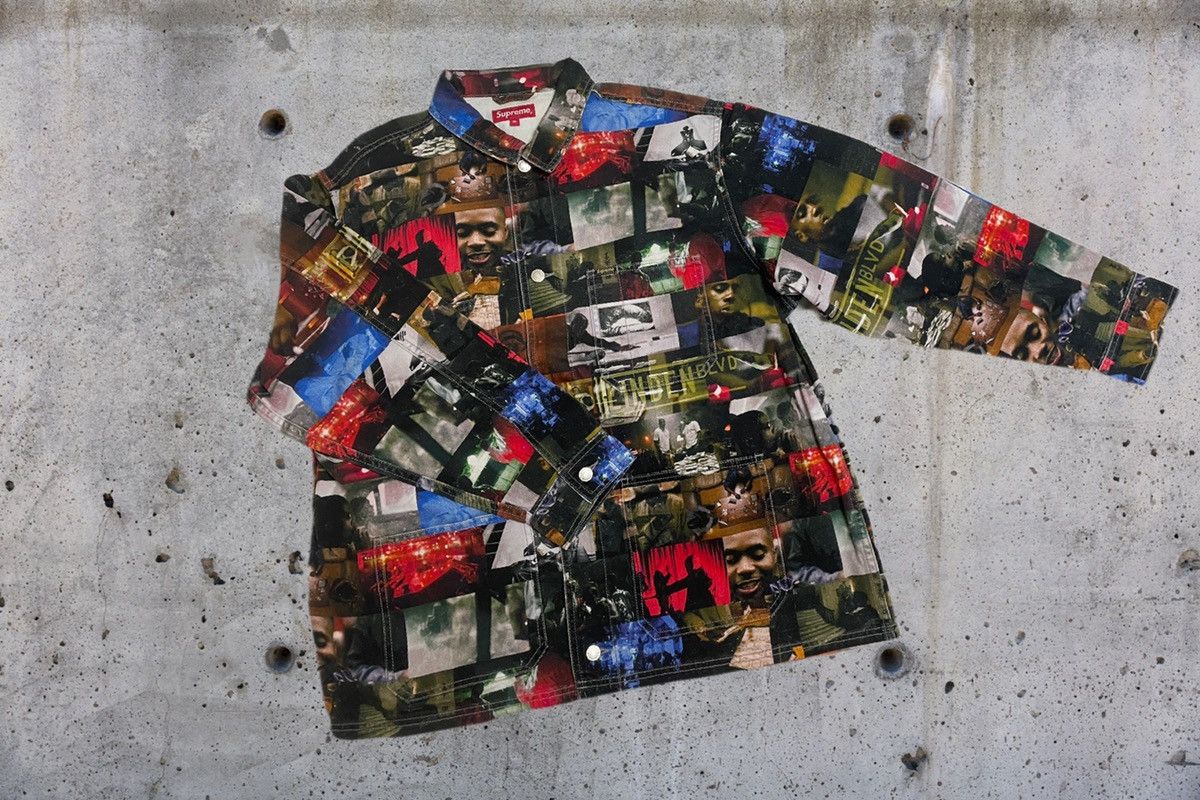 Supreme Supreme Nas and DMX Collage Denim Chore Coat "Multi" | Grailed