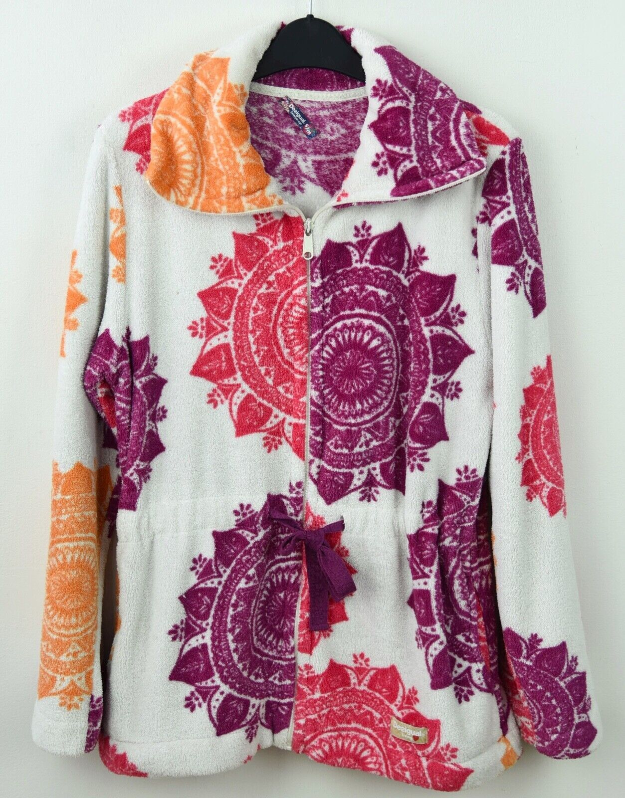 Desigual Fleece Multi Jumper Sweatshirt Indian Pattern Zip Up | Grailed