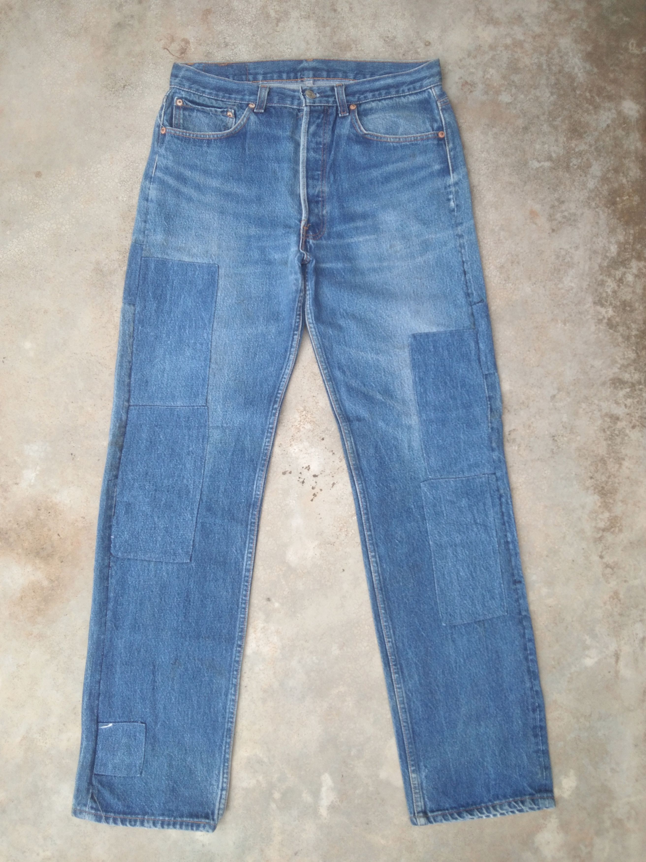 Vintage 80s Vintage Levi's 501 Made In USA Patchwork Jeans 32x32 | Grailed