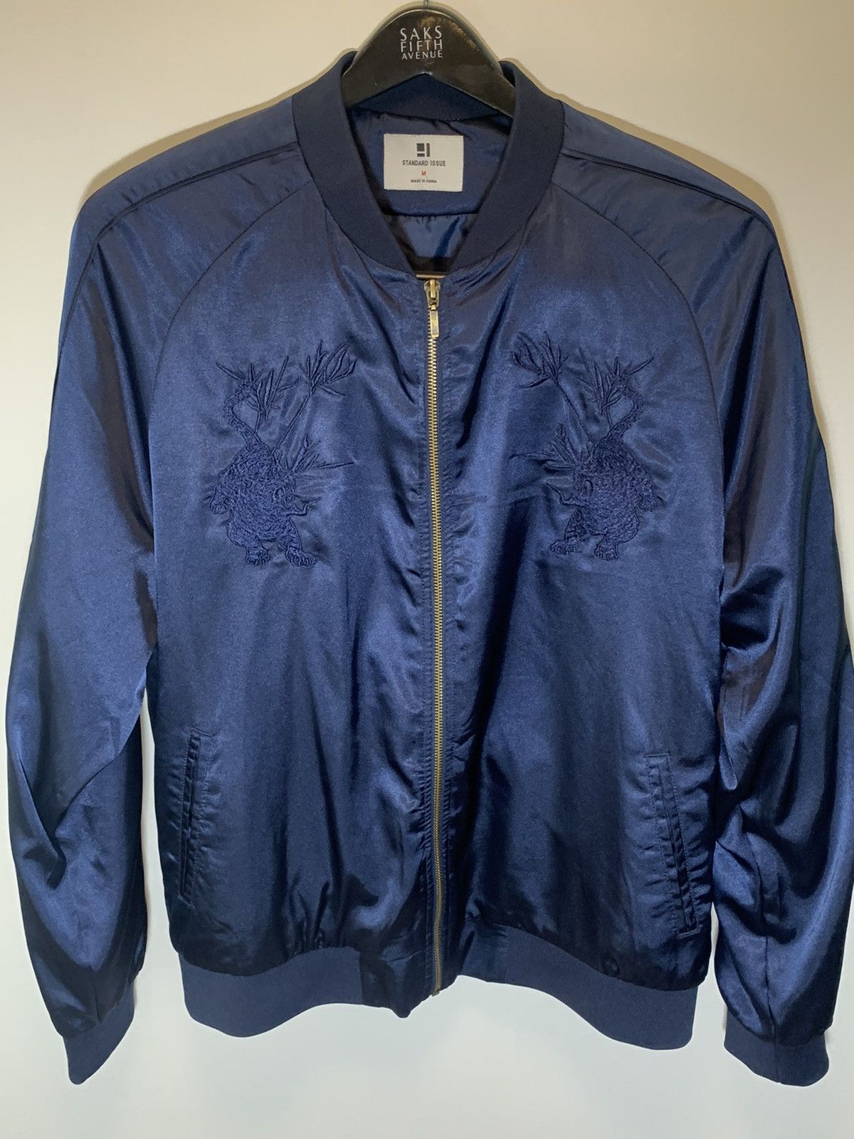 Standard Issue Standard Issue NYC Satin Asian Detail Bomber Jacket ...