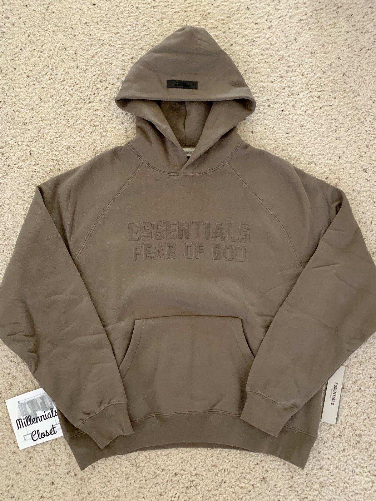 Fear of God Essentials hoodie Wood size Large | Grailed