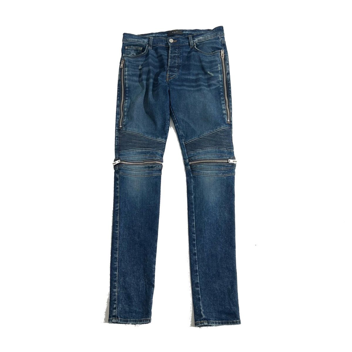 Amiri Amiri Zipper Biker Denim Jeans | Grailed