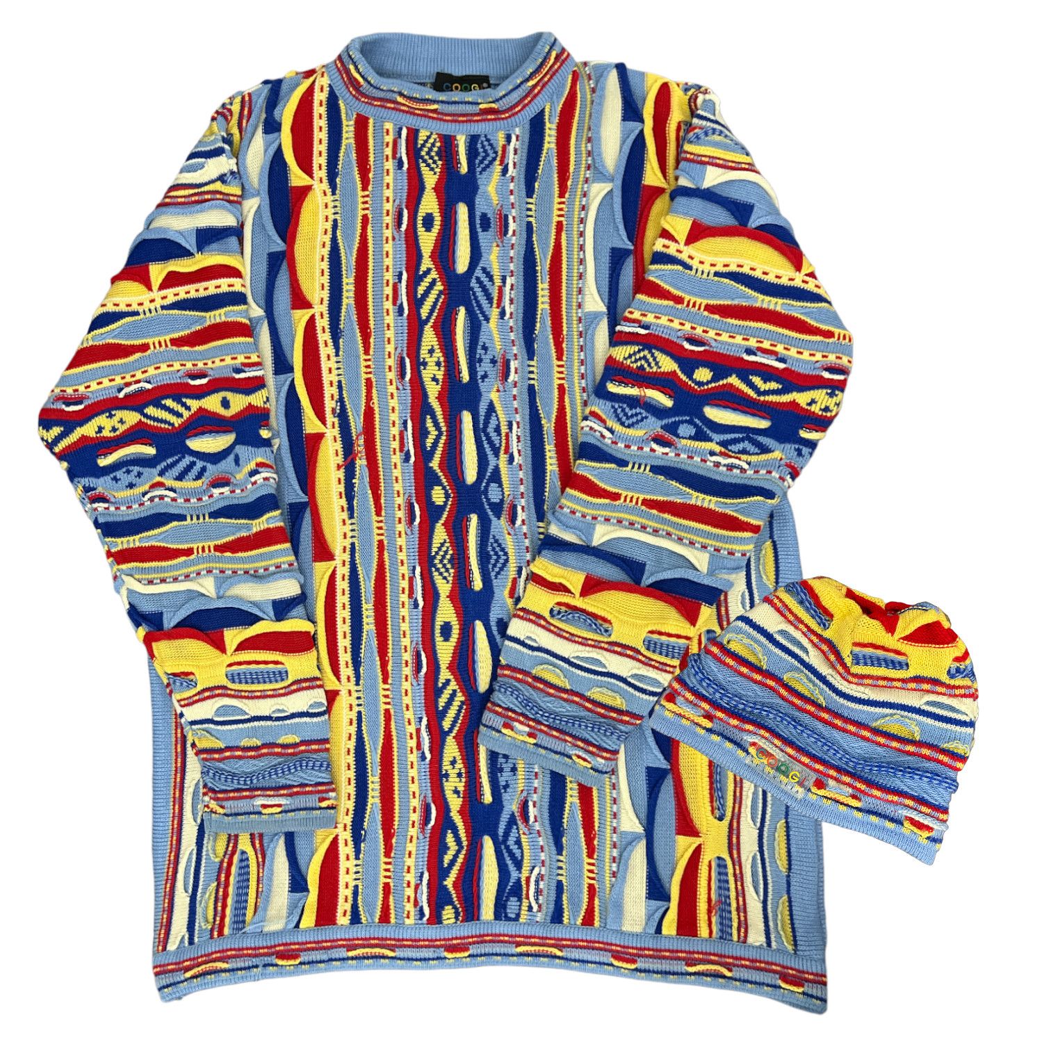 Coogi Vintage Coogi 3D Cable Knit Sweater & Skully Bundle | Grailed
