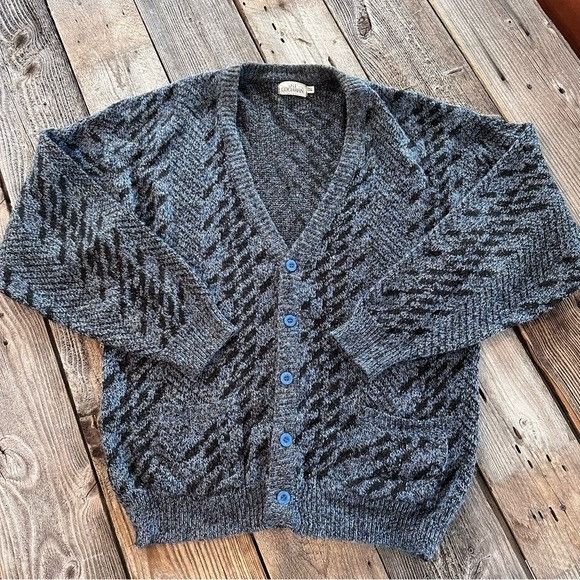 Vintage Vintage J.J. Cochran XXL Acrylic Multicolor Knit Grandpa Car ...