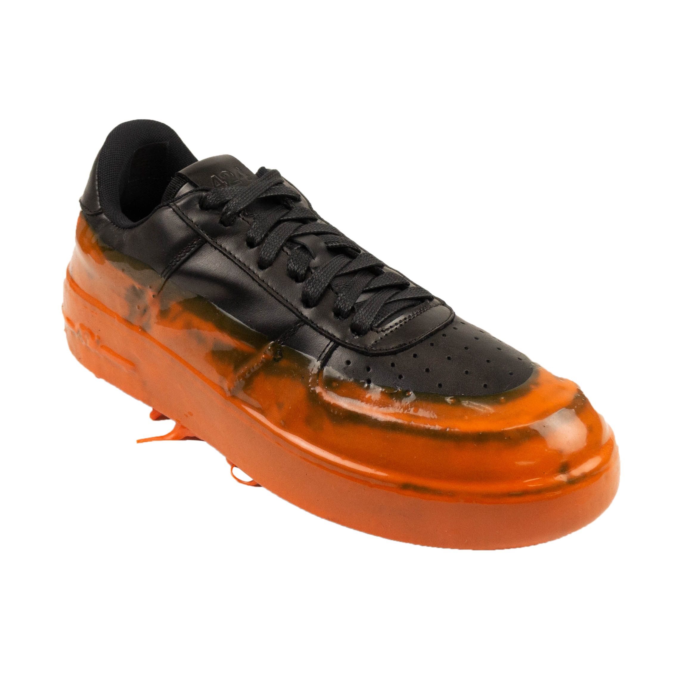 424 On Fairfax Black & Orange Wax Drip Low Top Sneakers Size 7/40 | Grailed