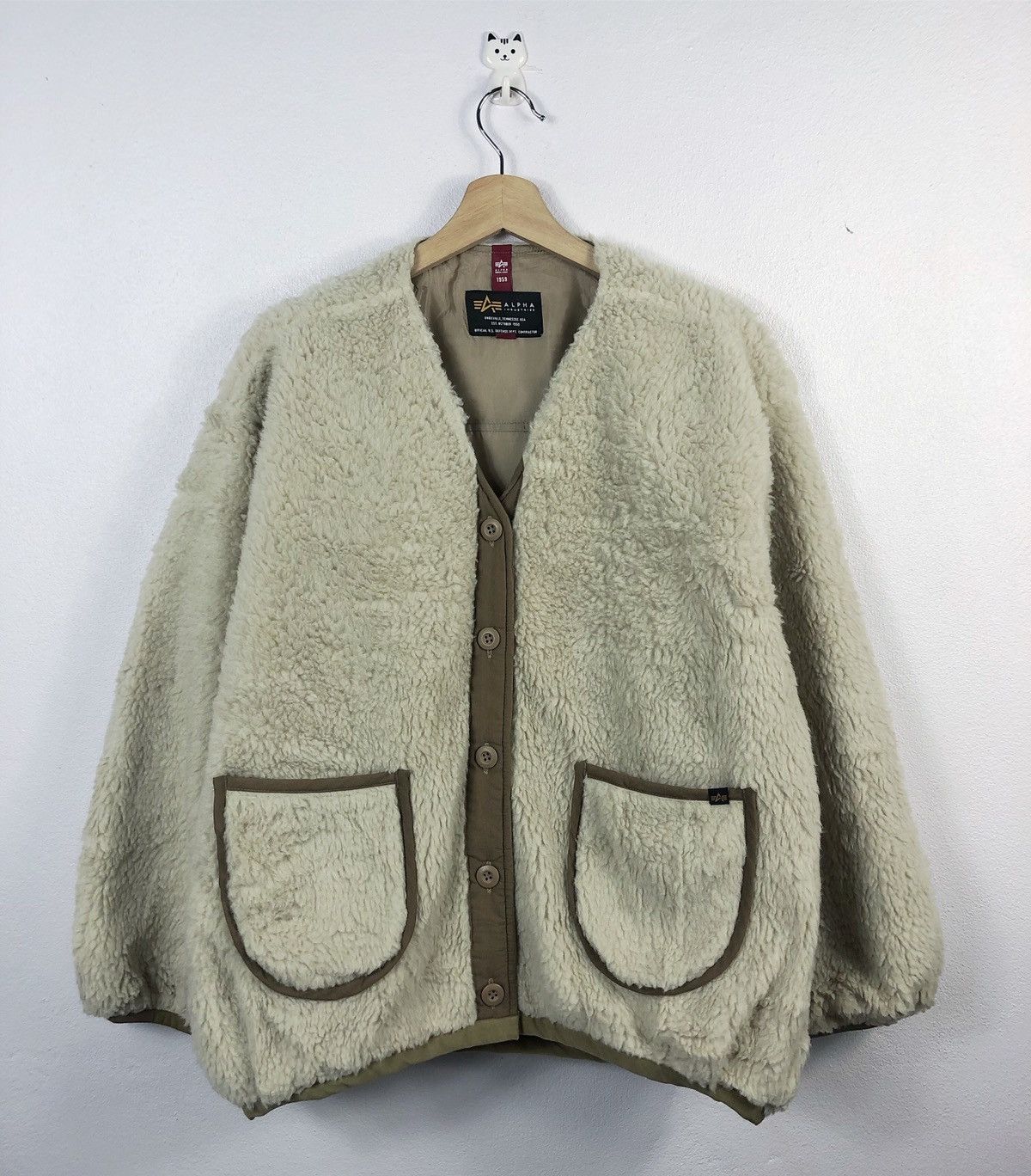 Alpha Industries Rare Alpha Industries Faux Fur Button Jacket | Grailed