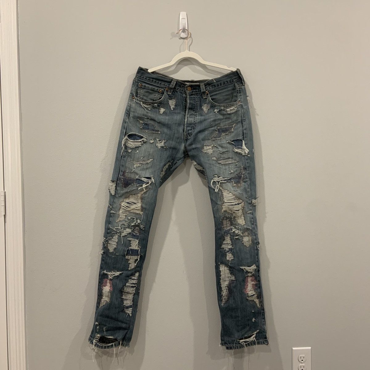 Custom Handmade Scab Distressed Jeans | Grailed