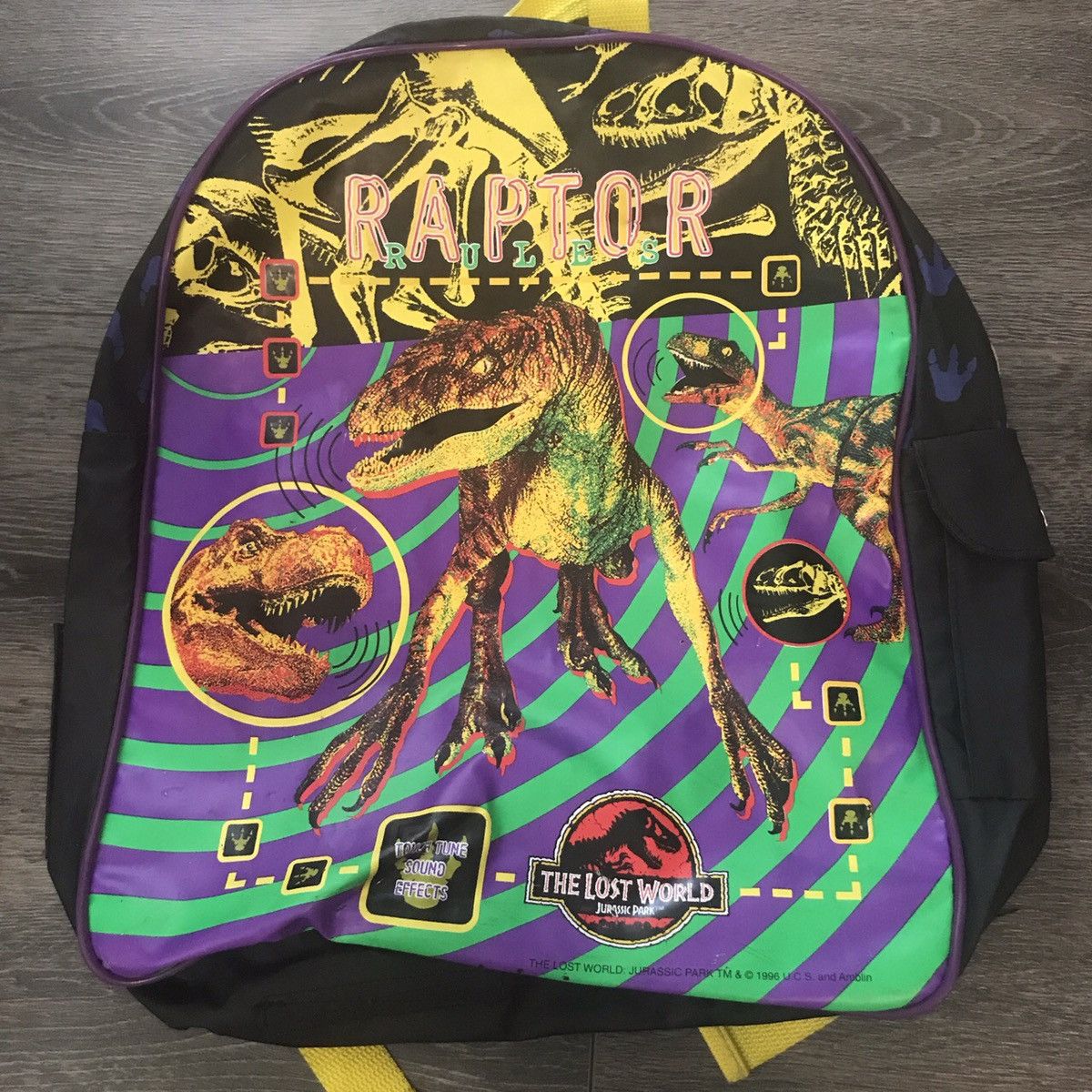 Backpack × Hype × Vintage 90’s Jurassic Park: Lost World Raptors Sound ...