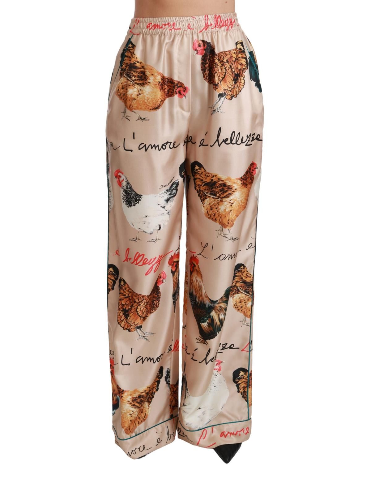 Dolce & Gabbana Hen Chicken Silk Pajama Trouser Pants | Grailed
