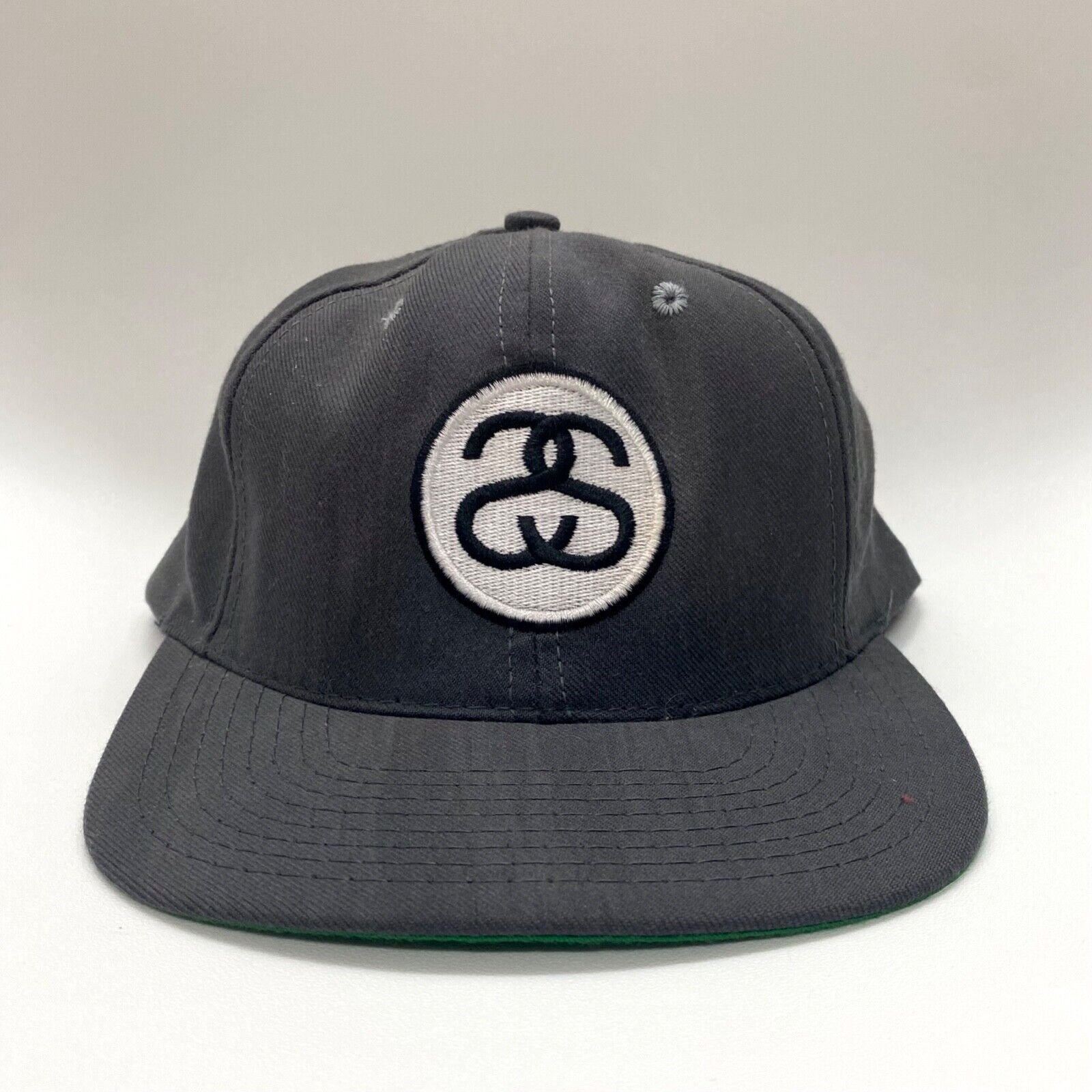 Made In Usa × Stussy × Vintage VTG Stüssy Double S Chanel Rip Logo Spellout Snapback Hat | Grailed
