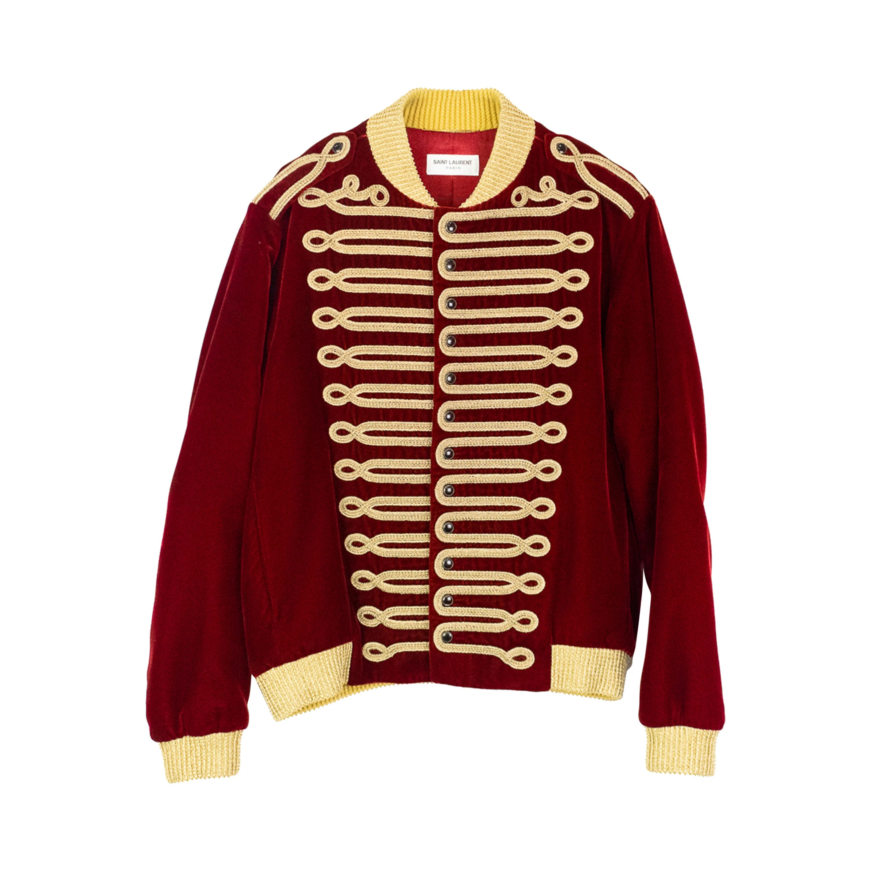 Saint Laurent Paris Saint Laurent Velvet Officer Band Conductor Jacket ...