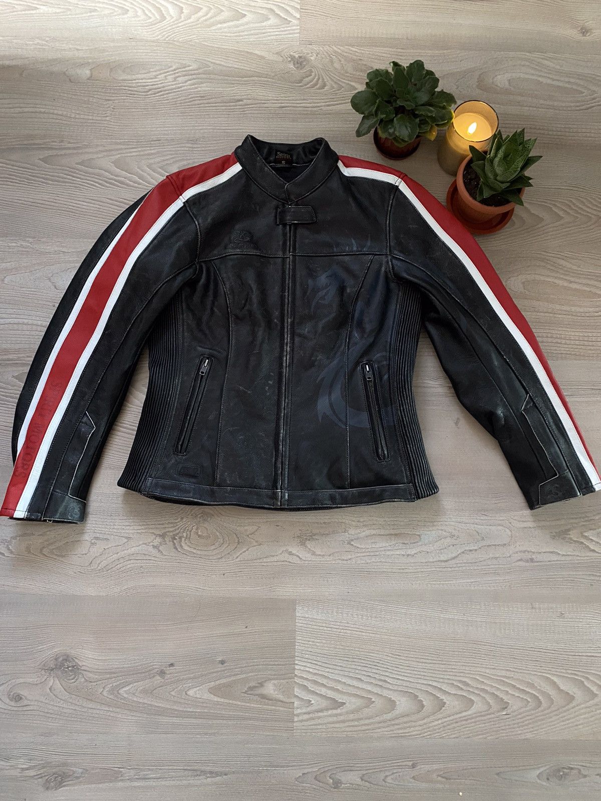Leather Jacket Spirit Motors Leather jacket Dragon logo | Grailed