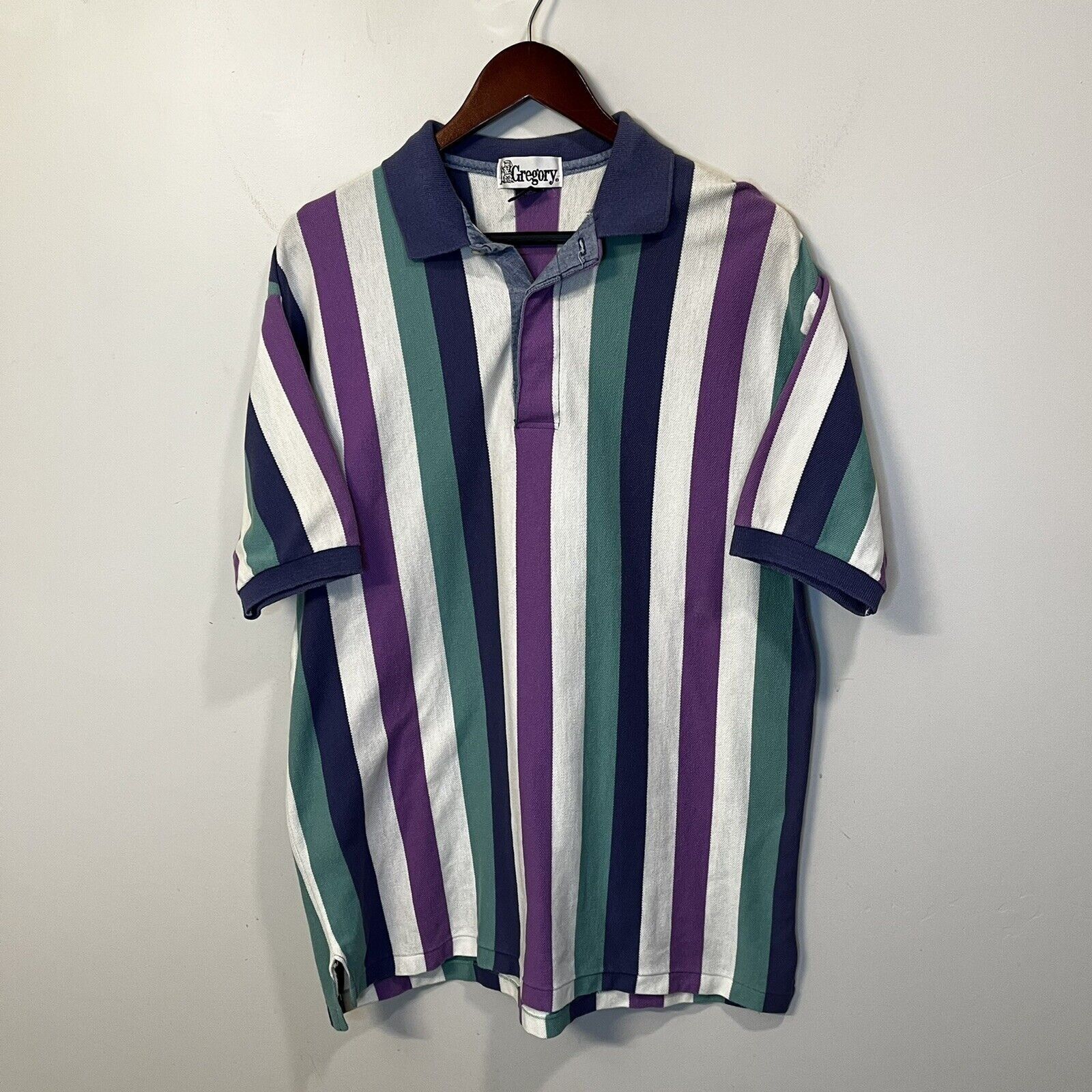 Vintage VTG Gregory Striped Polo Shirt Colorful Made in USA Golf | Grailed
