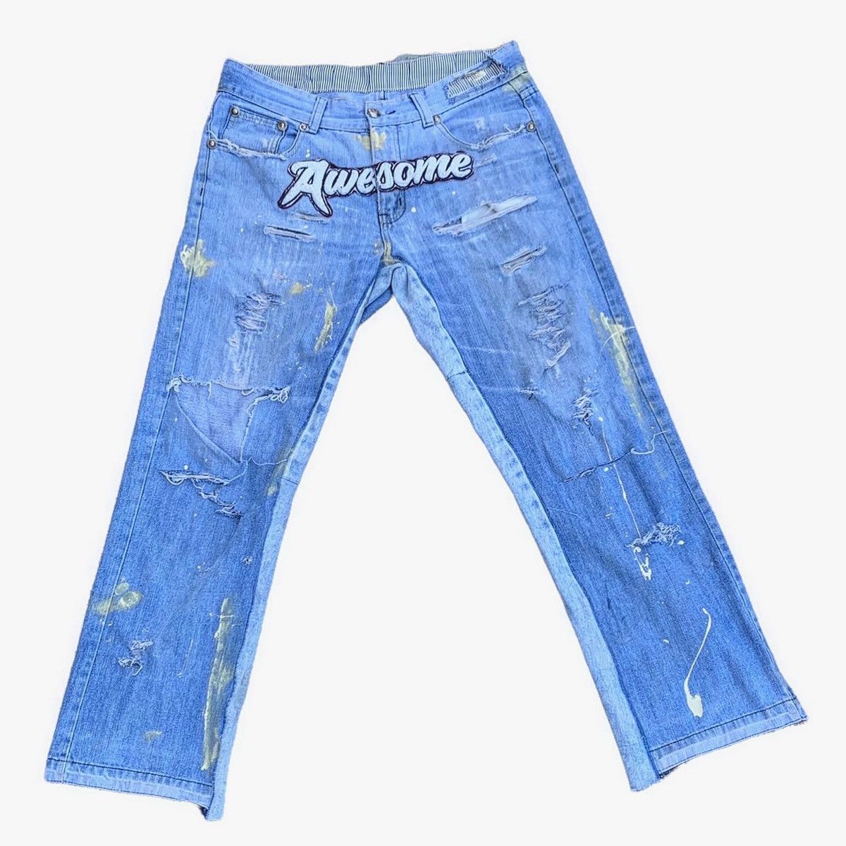 Custom DESTROYED PEOPLES DECONSTRUCTED JEANS | Grailed