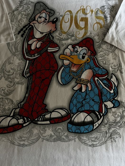 Rare Disney's Goofy Donald Duck Gangsta oversized shirt | Grailed