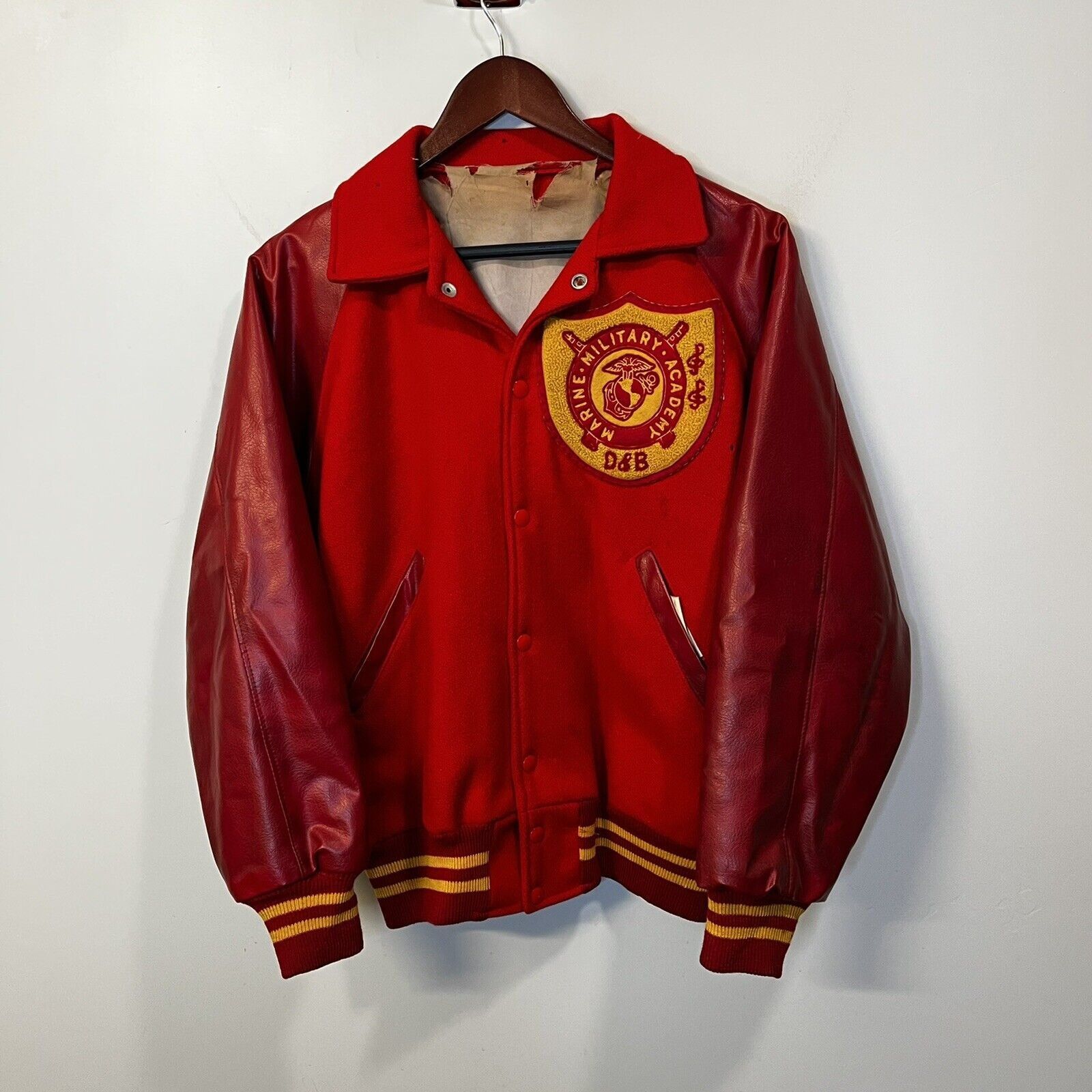 Vintage VTG 60s 70s USMC Varsity Jacket Wool Snap Button USA | Grailed