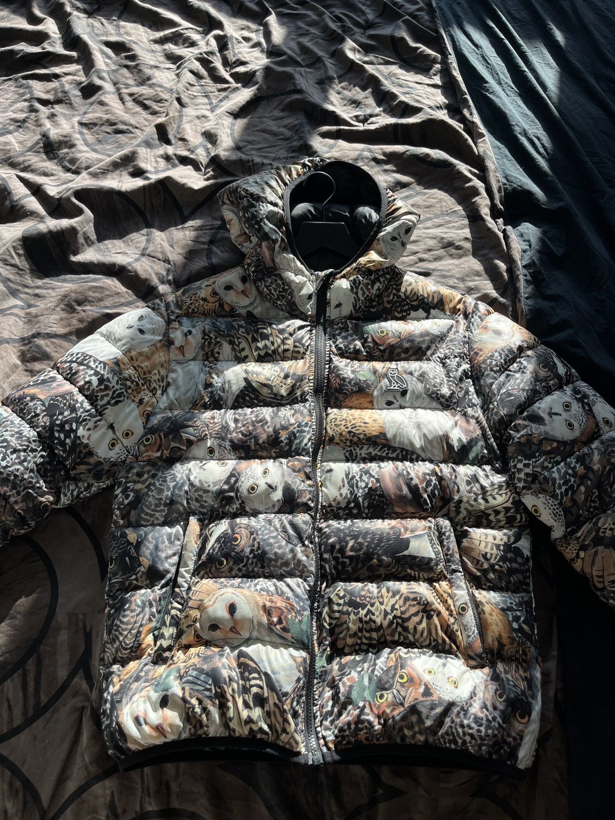 Octobers Very Own October's Very Own OVO Owl Print Hooded Puffer Jacket ...
