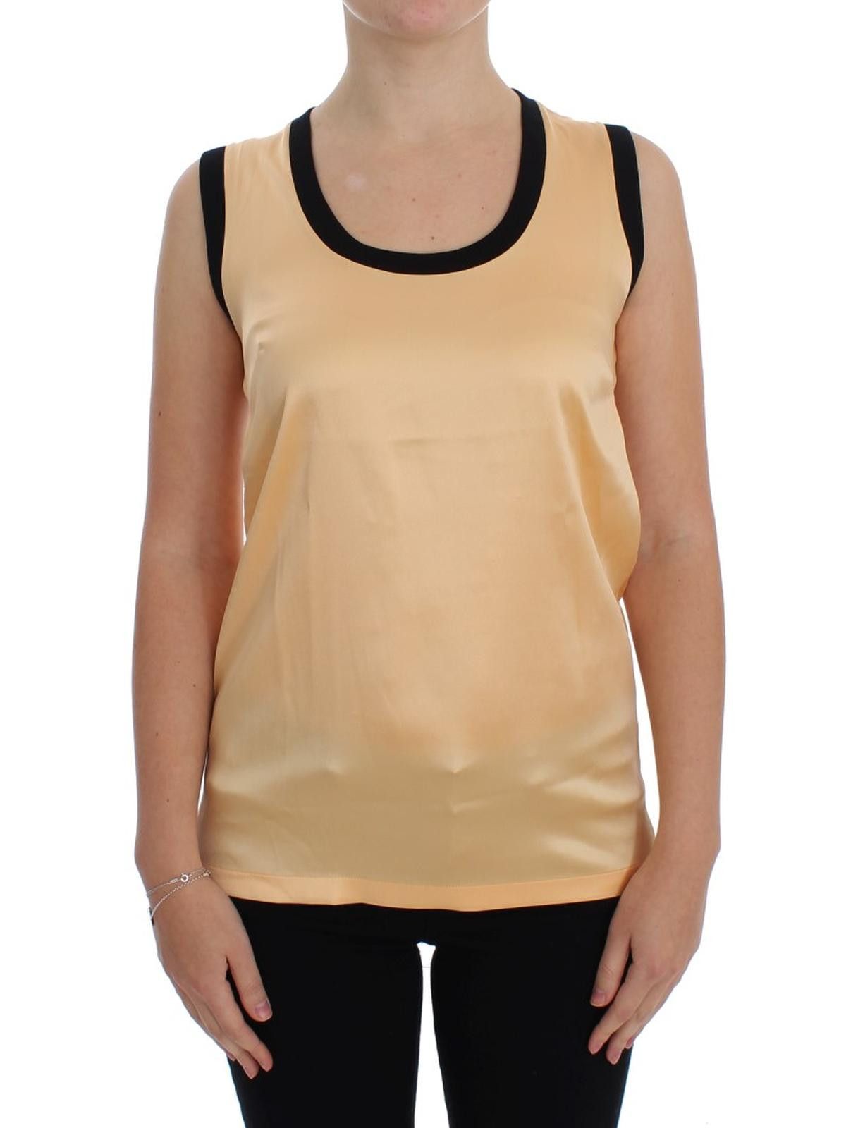 Dolce & Gabbana Yellow Silk Stretch Top Blouse T-shirt | Grailed