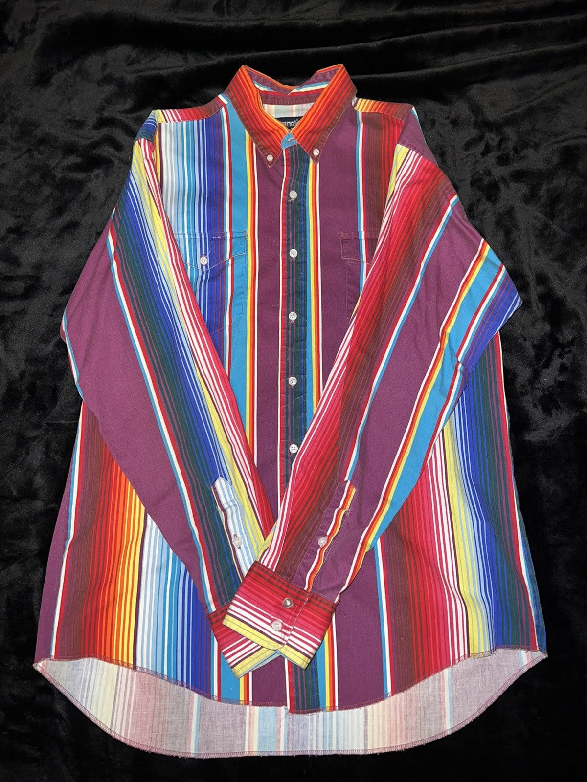 Vintage × Wrangler Vintage Western Striped Wrangler Button-Up Shirt ...