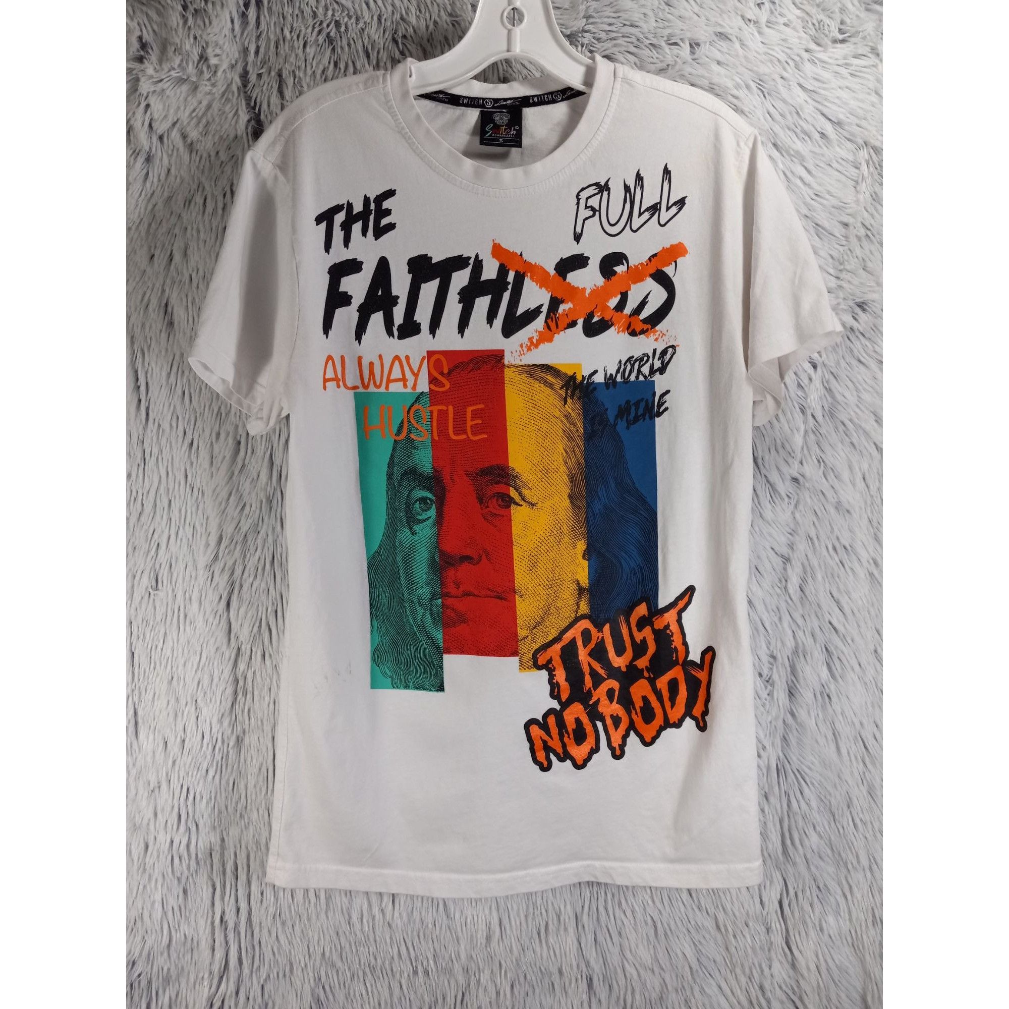 Stitch's Switch Remarkable Shirt Mens Small White Graphic Trust Nobod ...