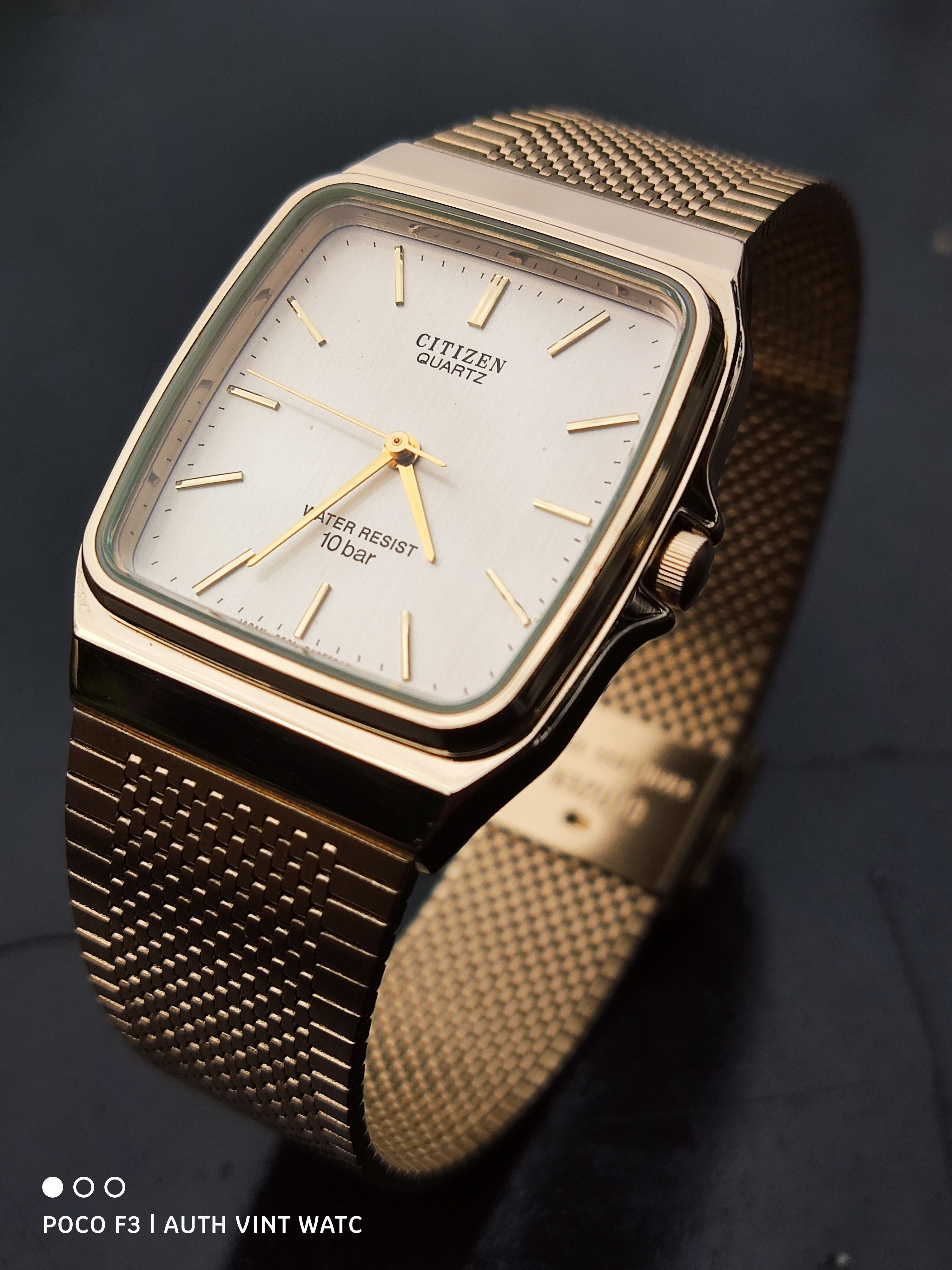 Citizen × Vintage Authentic Vintage Citizen Quartz Square Gold Cooper ...