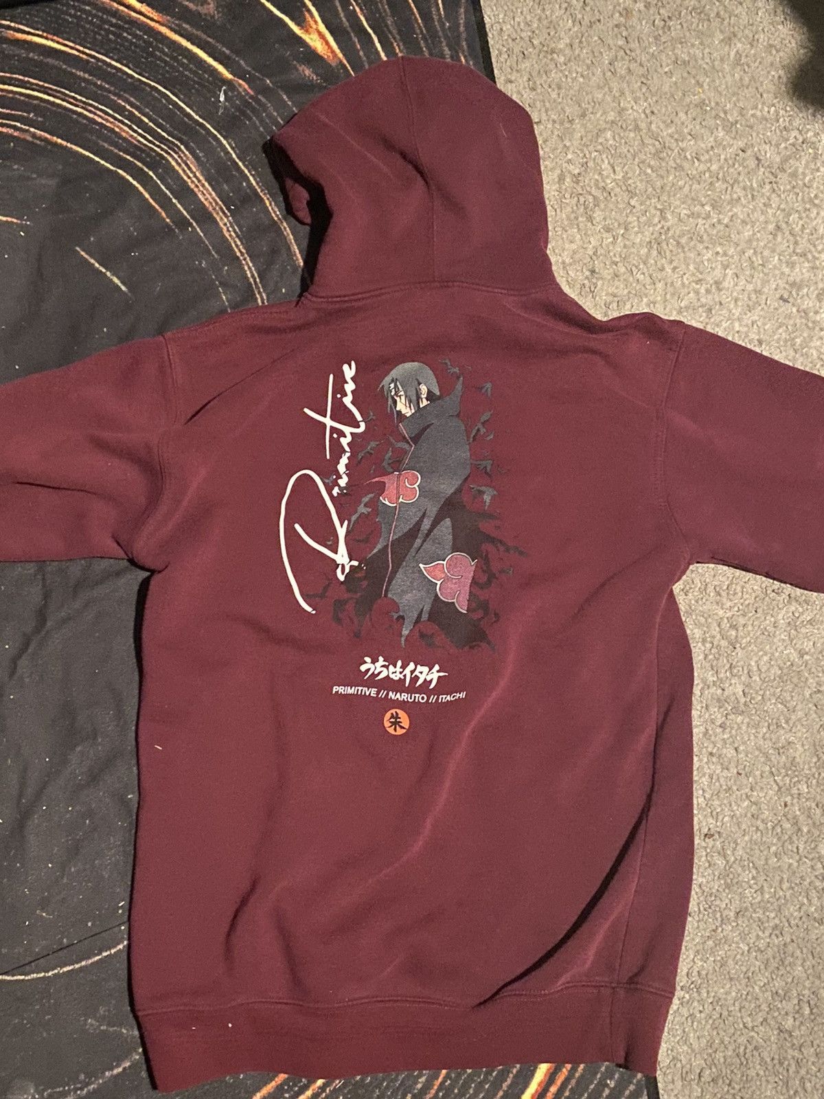 Primitive Primitive x Naruto Shippuden Itachi Burgundy Sweater | Grailed