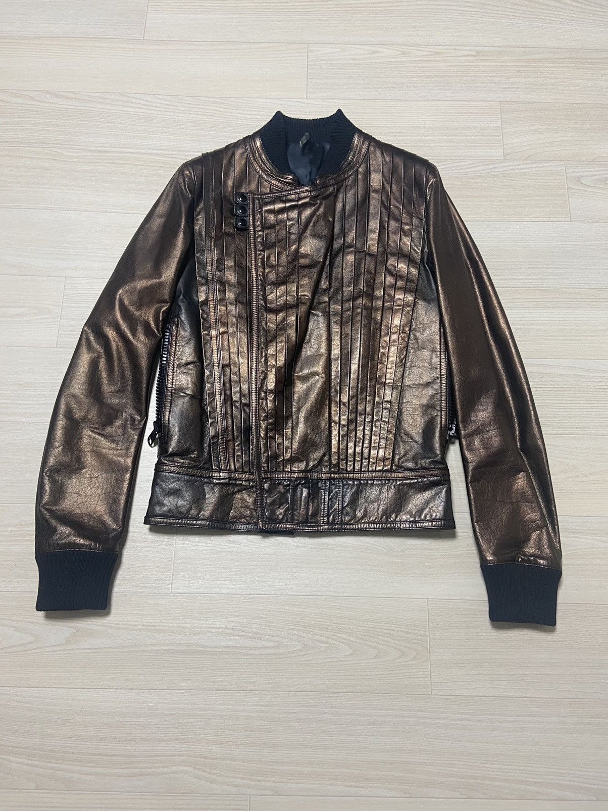 Dior 44 Dior Homme ss09 wrinkled leather bomber rider jacket | Grailed