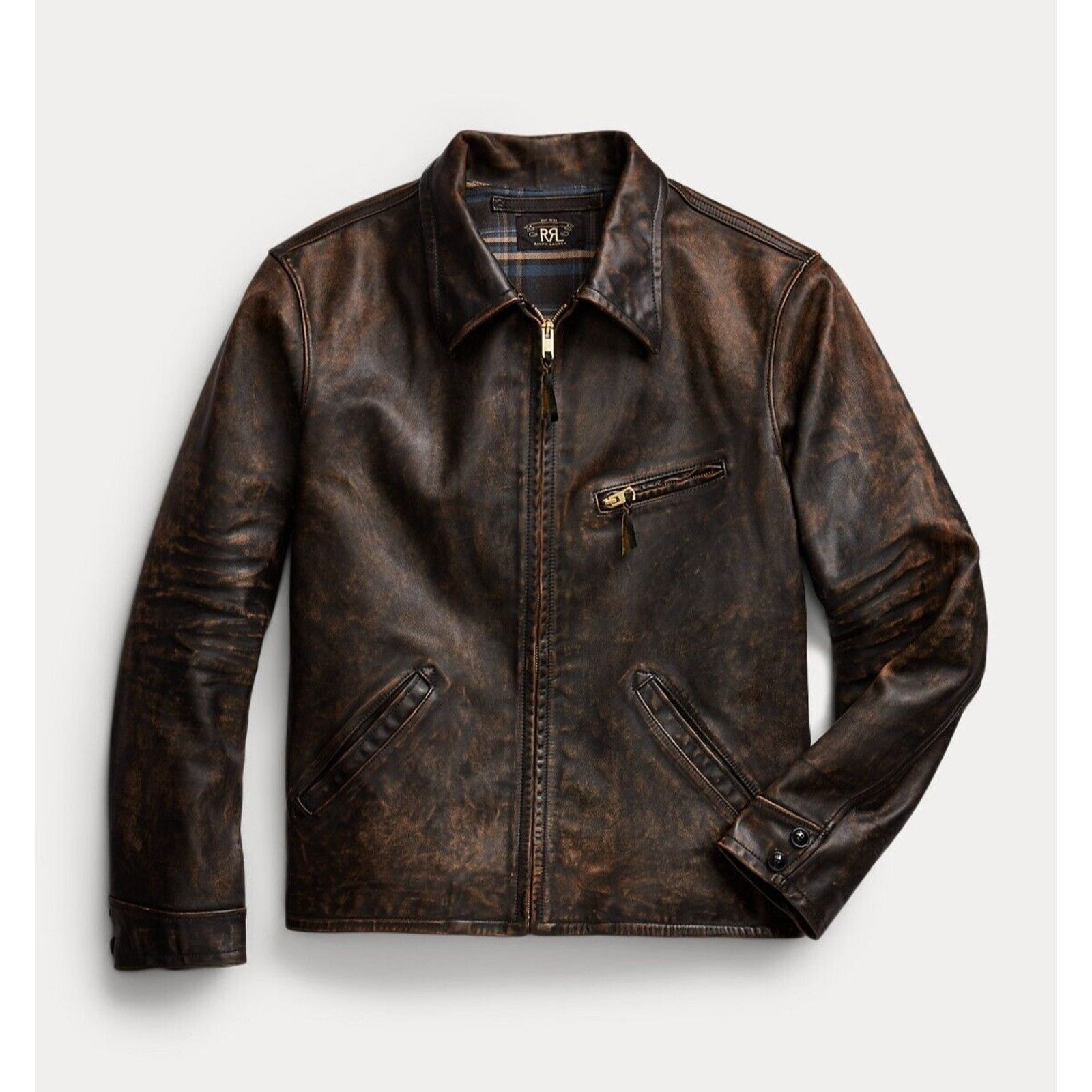 RRL Ralph Lauren Double RL Ralph Lauren Moto RRL Leather Biker Jacket ...