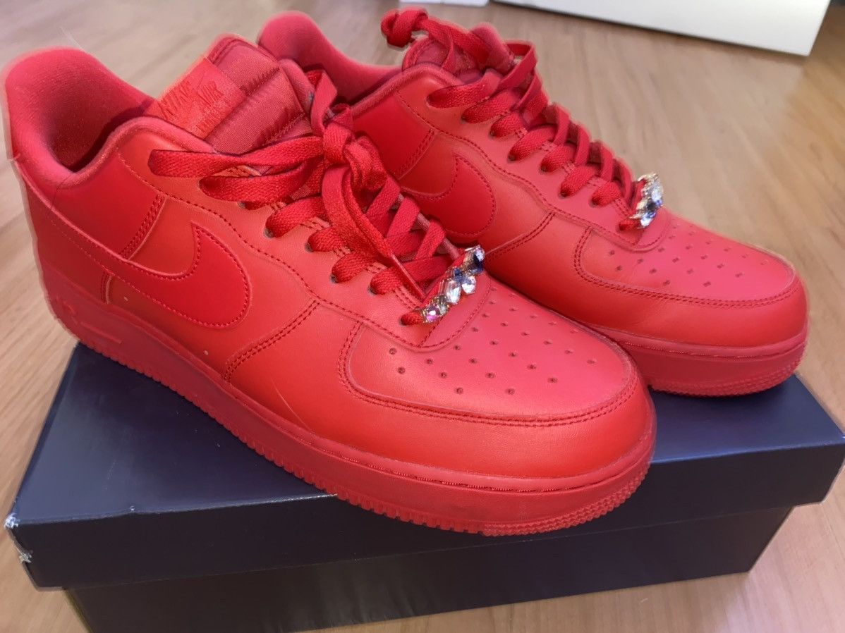 Nike Air Force 1 University Red W Custom Lace Locks Grailed