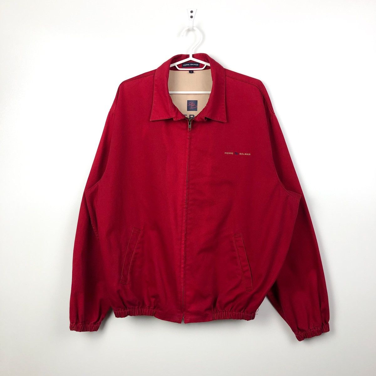 Balmain Pierre Balmain bomber jacket red mens Large | Grailed