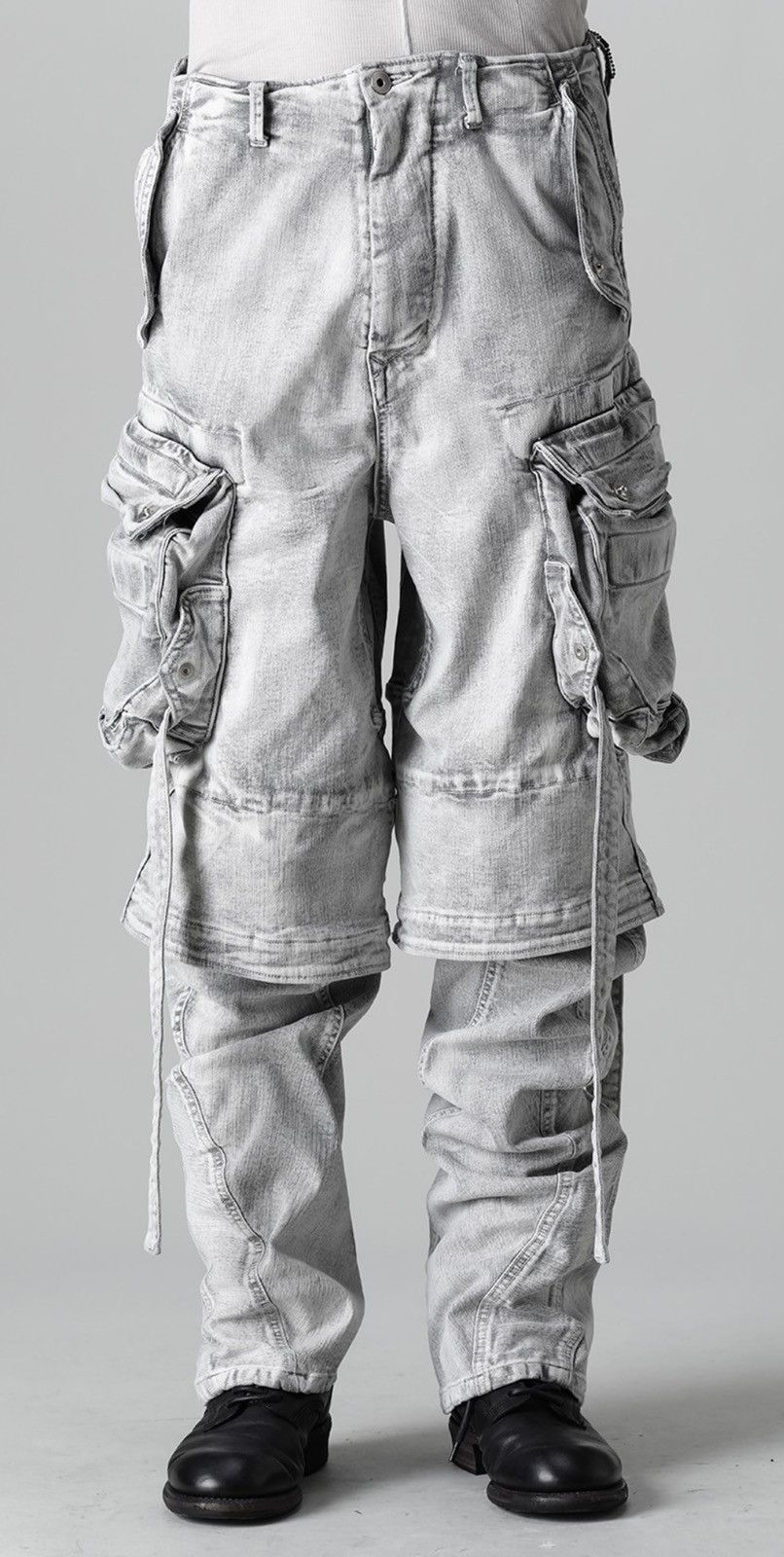 Julius Denim Gas Mask Wide Pants Plaster | Grailed