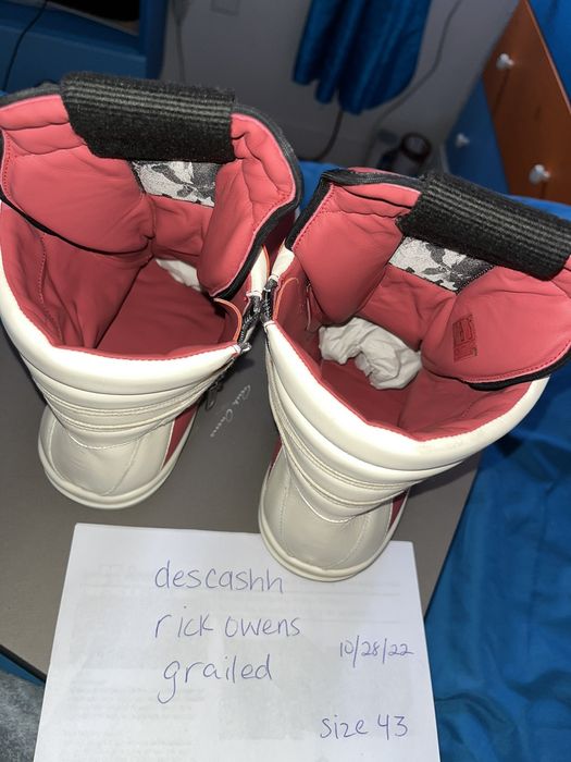 Rick Owens red geobasket mens rick owens | Grailed