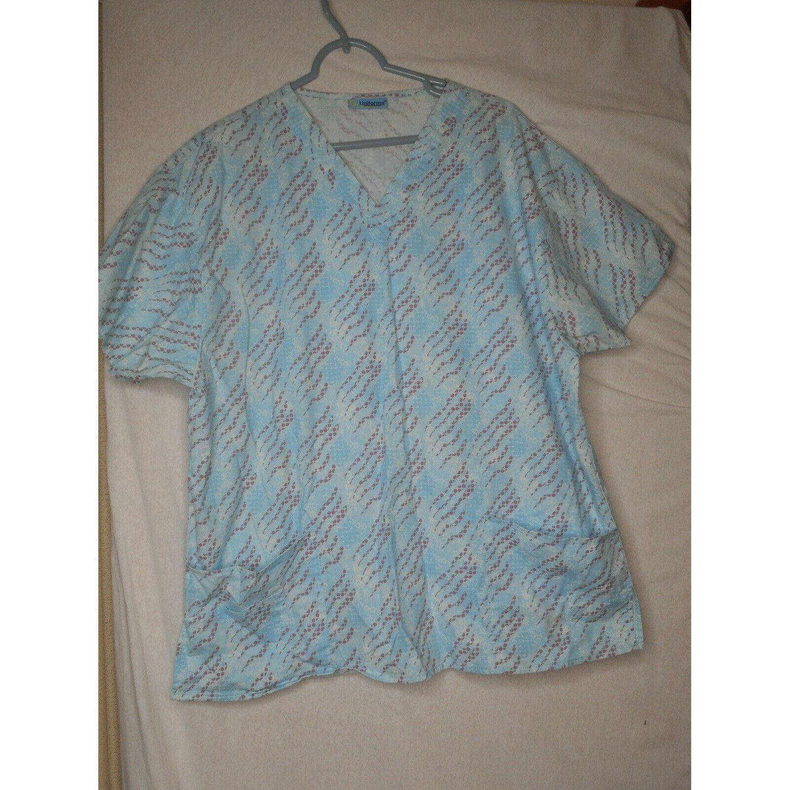 Unlisted Blue Purple Scrub Top Medical Uniform O2 Uniforms | Grailed