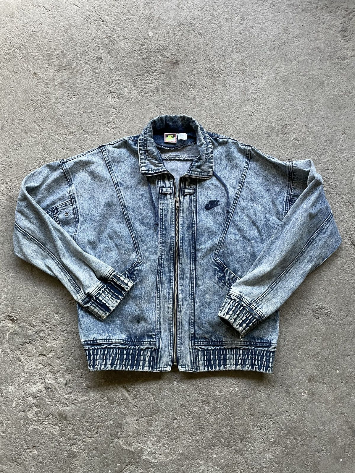 Nike × Vintage Vintage Nike Challenge court Denim jacket acid wash ...