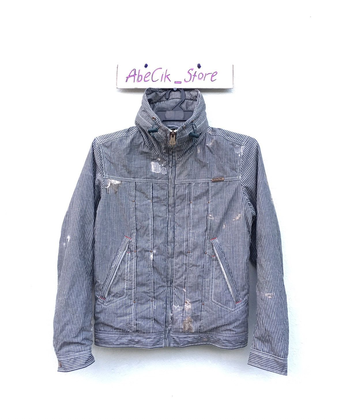 Diesel Diesel Co Stripe Acid Wash Workers Cow Leather Jacket | Grailed