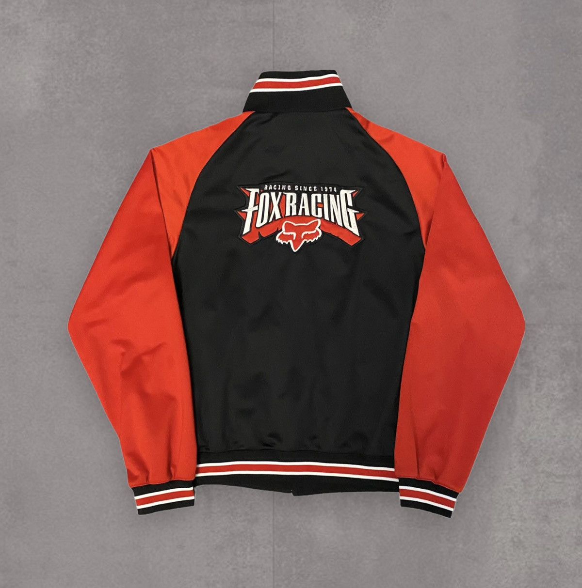Fox Racing Y2K 2000s Fox Racing Red And Black Zip Up Lightweight Jacket ...